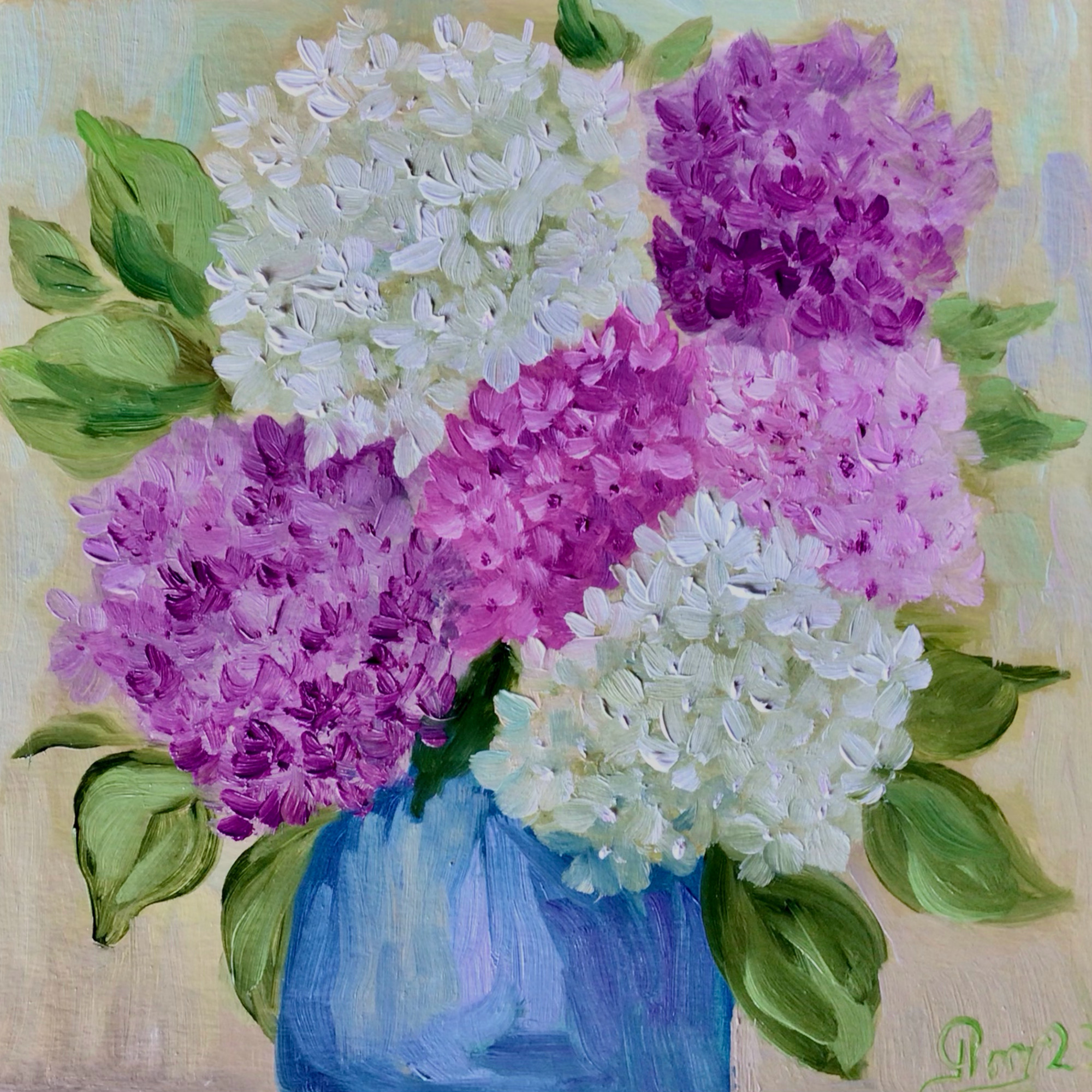 Hydrangea Painting Original Artwork Small Oil Painting Color | Inspire ...