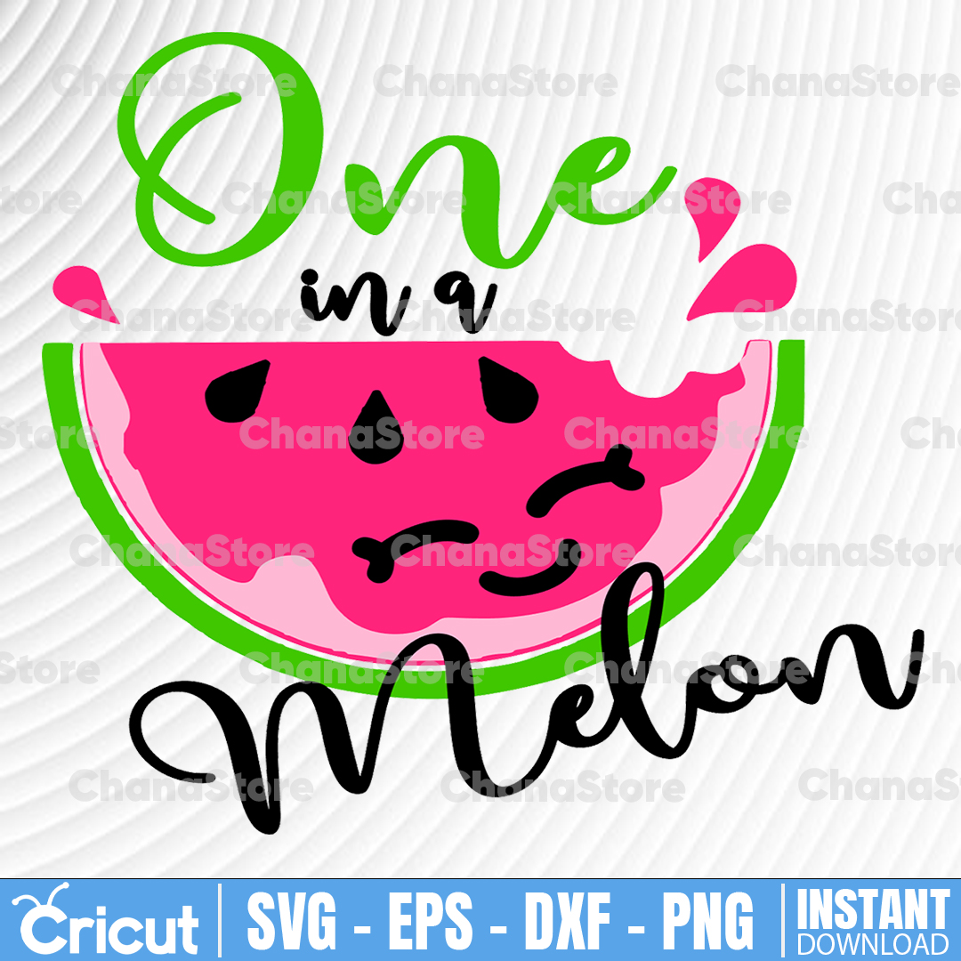 One in a melon SVG, Funny Watermelon, Summer Beach Fruit svg | Inspire ...