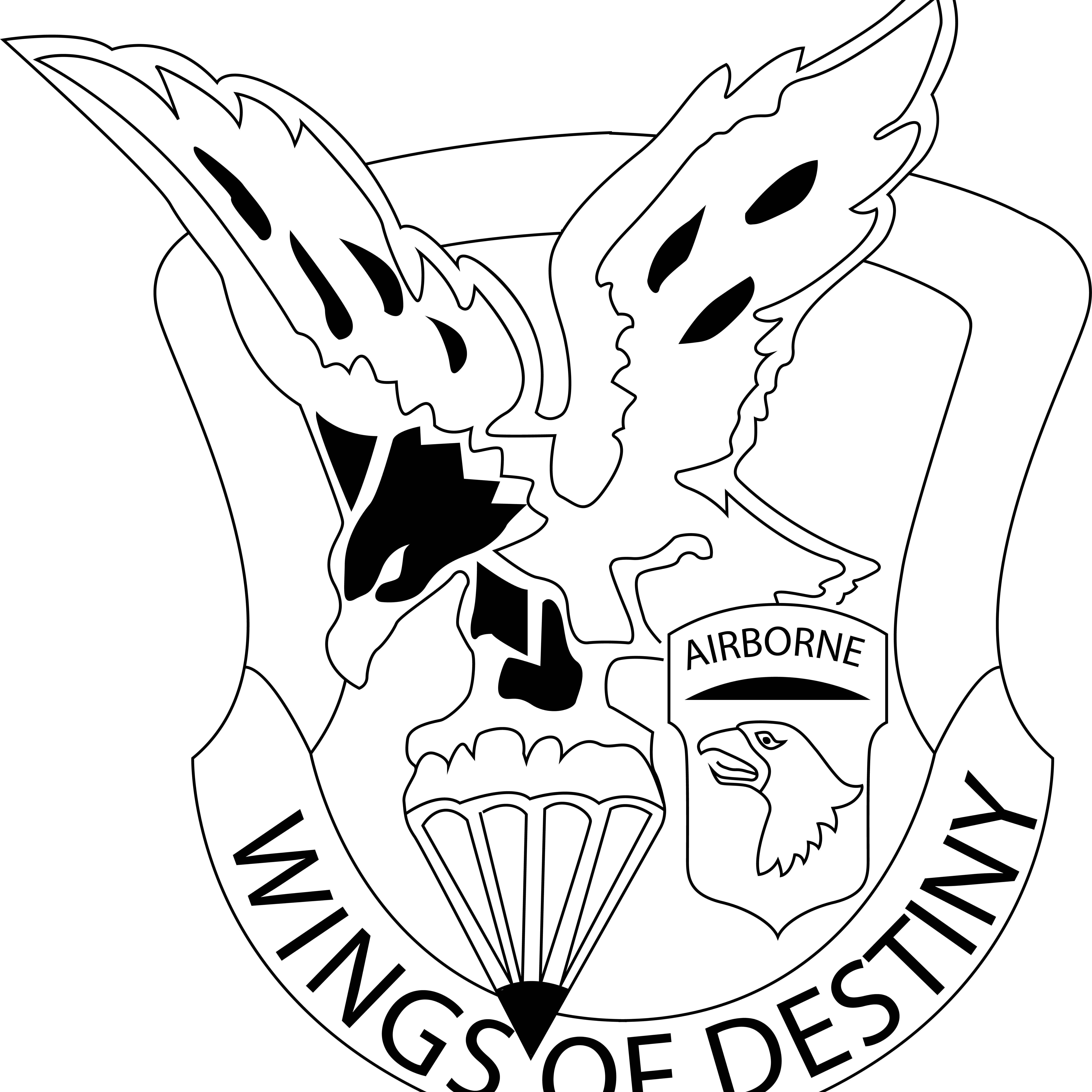 101st_Combat_Aviation Black white vector outline or line art - Inspire ...