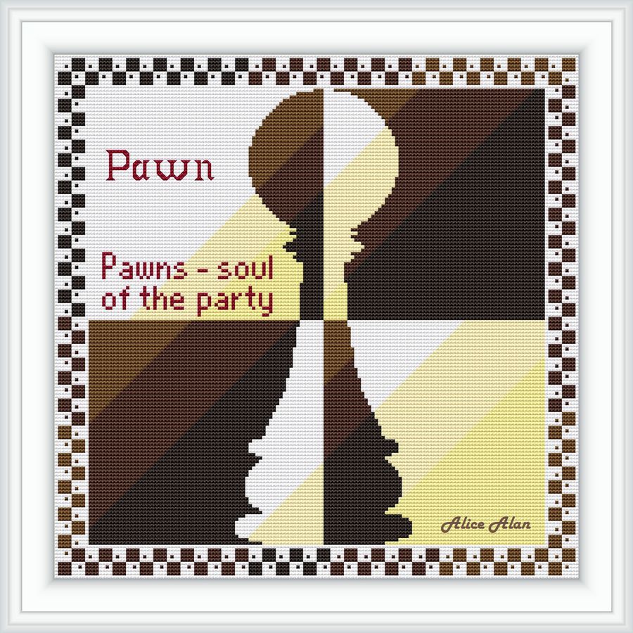 Cross stitch pattern panel Chess piece Pawn silhouette sport - Inspire ...