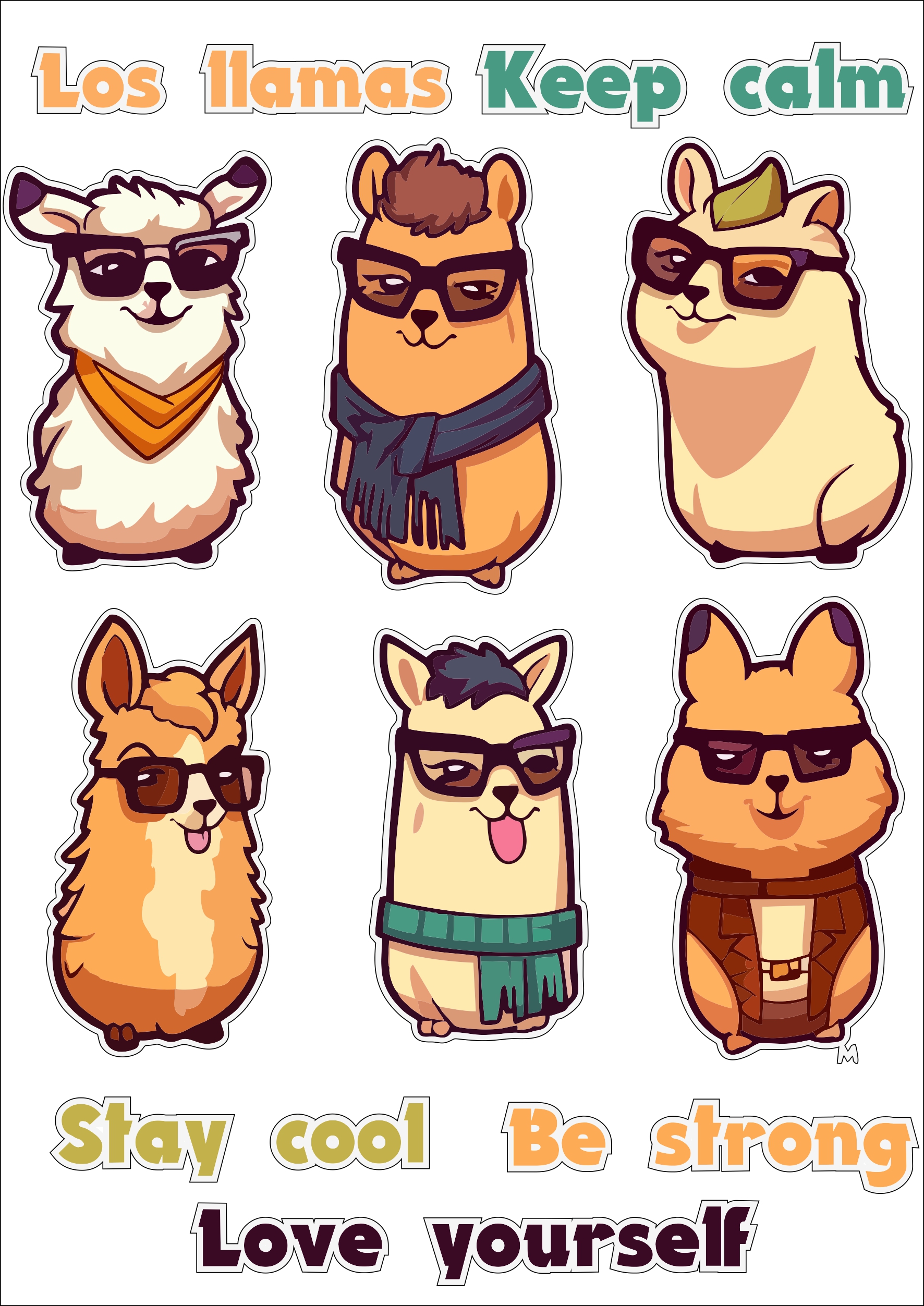 Los llamas - Printable sticker pack - Inspire Uplift