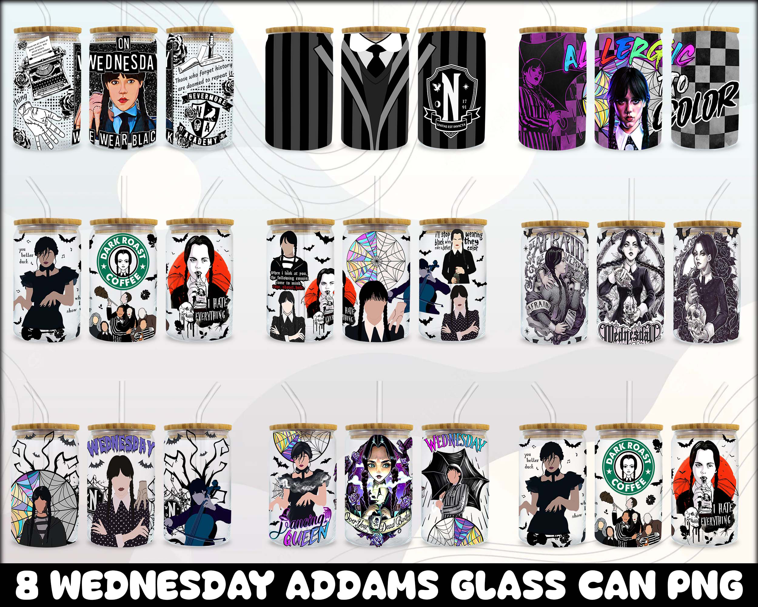 Wednesday Glass Wrap svg bundle | Inspire Uplift