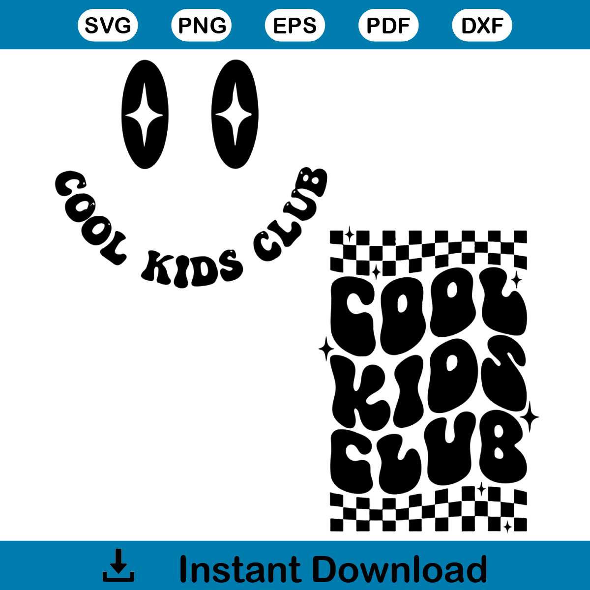 Checkerboard Cool Kids Club Happy Kids SVG Cutting Digital F | Inspire ...
