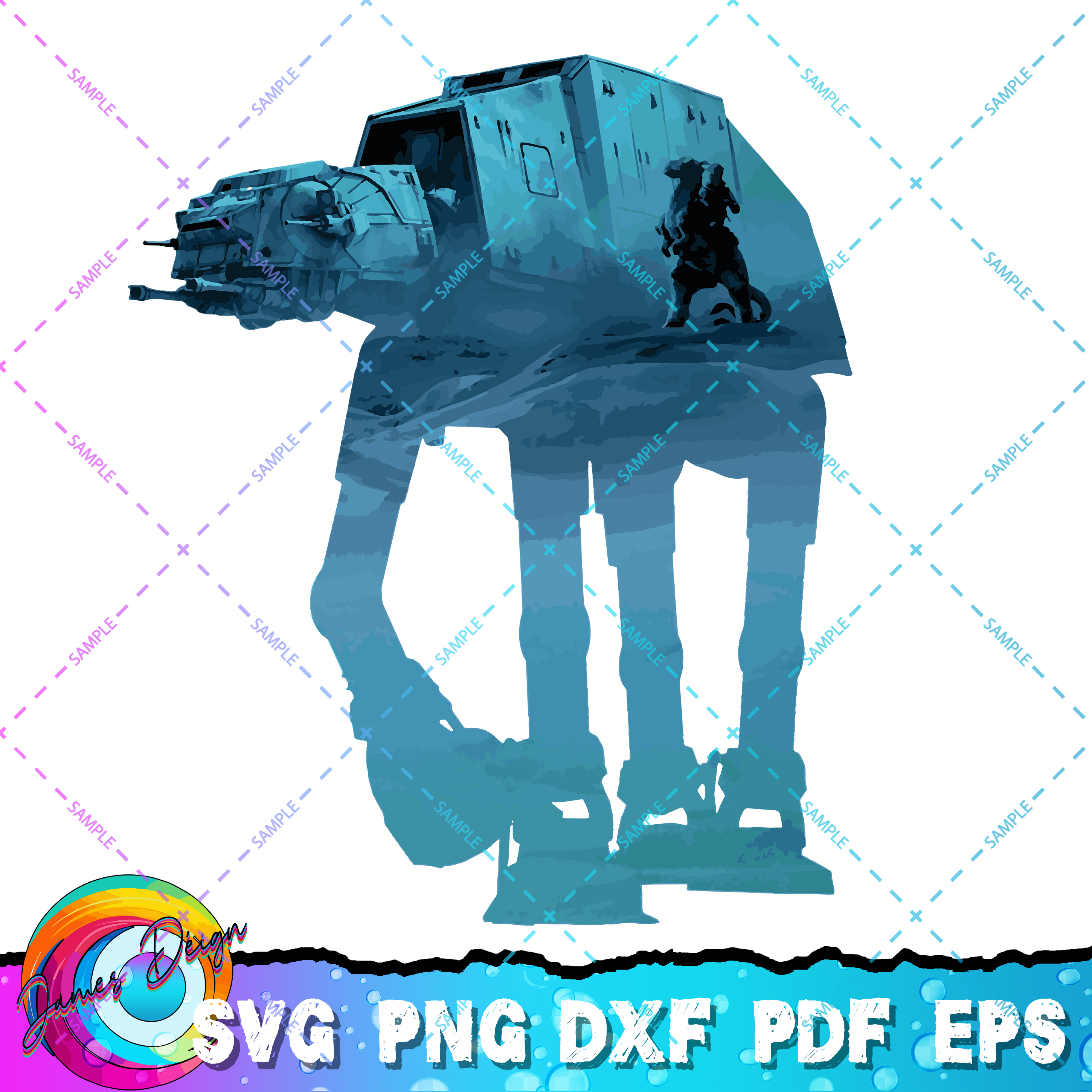 Star Wars AT-AT Tauntaun Silhouette Graphic PNG, SVG, Sublim | Inspire ...