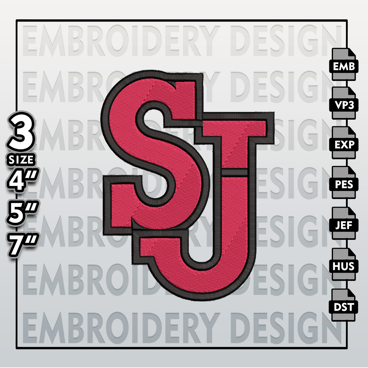 St Johns Red Storm Embroidery Designs, NCAA Logo Embroidery | Inspire ...