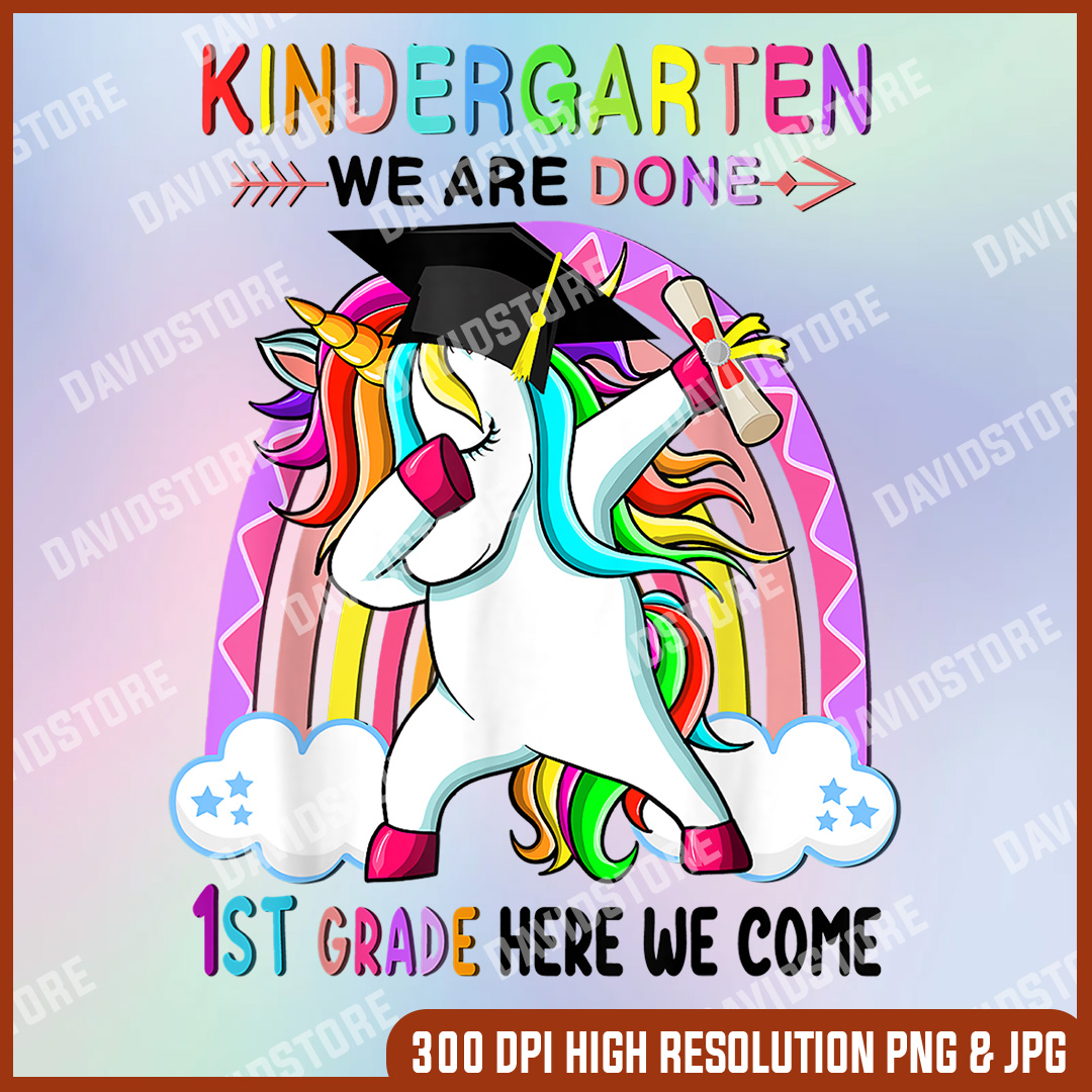 Kindergarten Graduation Girls Class 2022 Graduate Unicorn La - Inspire ...