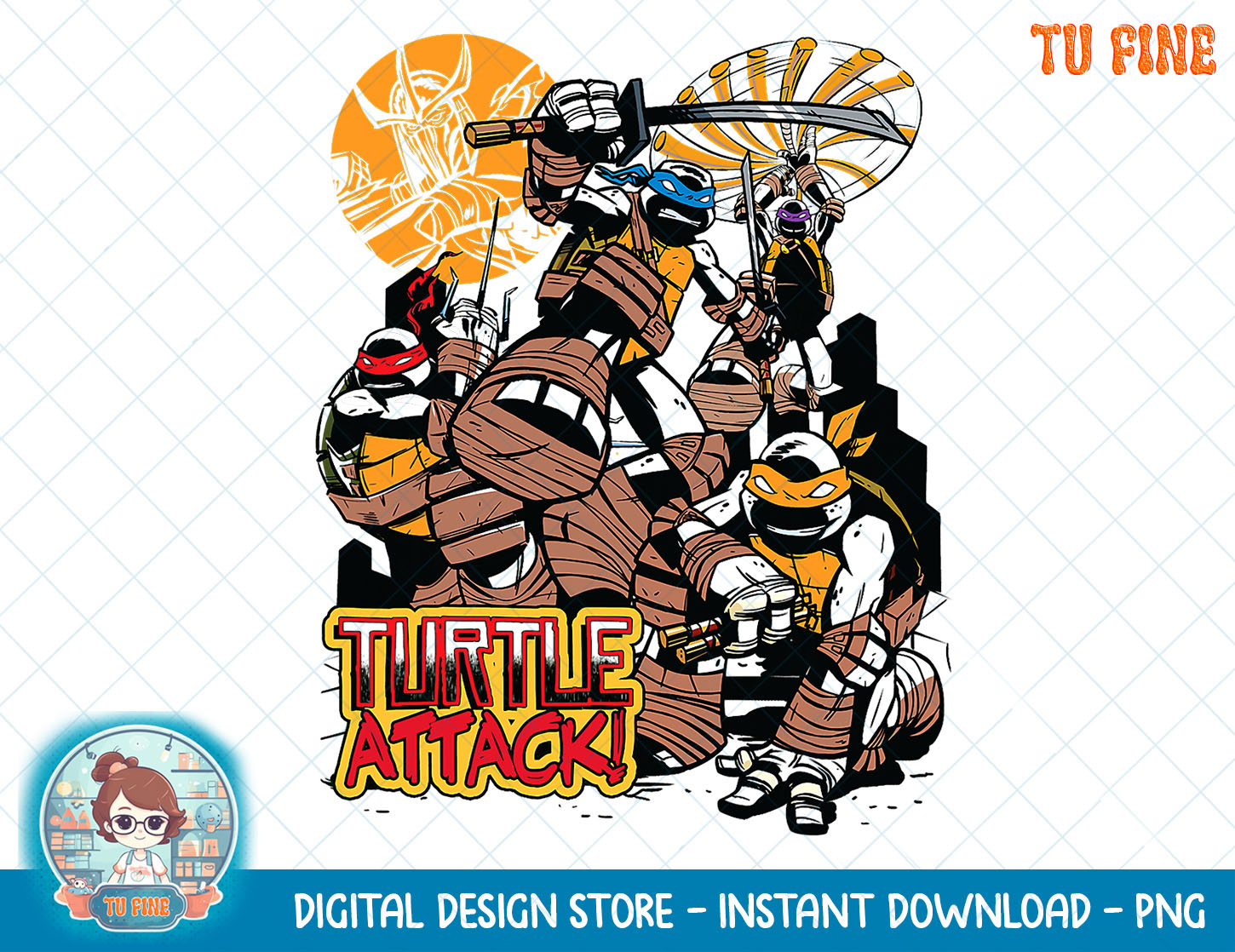 TMNT Turtle Attack! Ninja Group Shot T-Shirt.png | Inspire Uplift