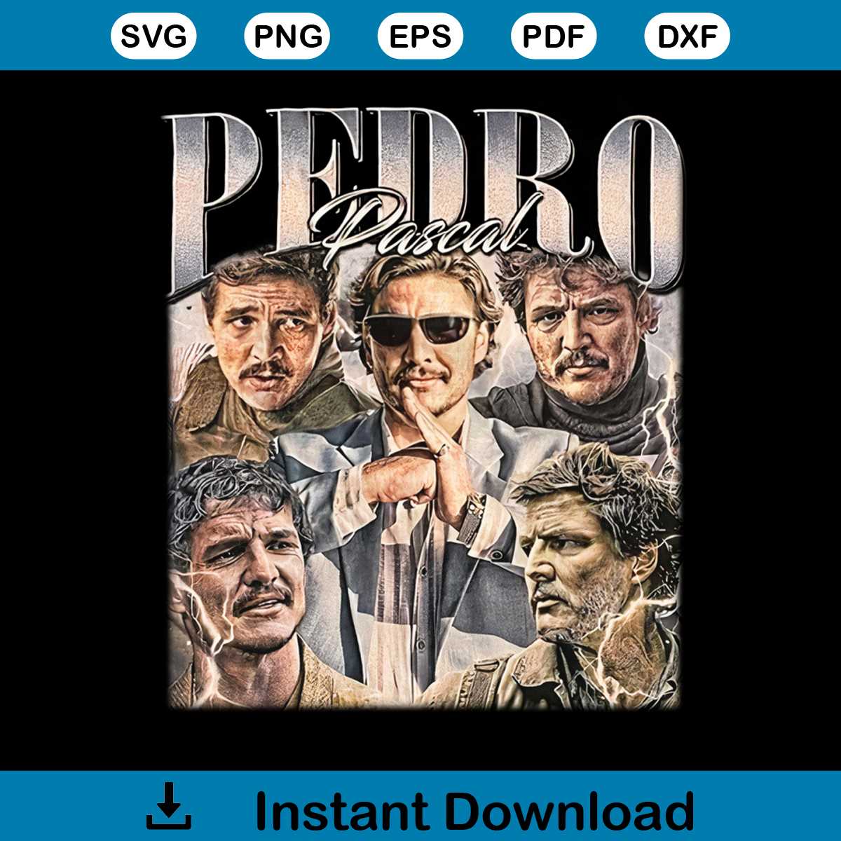 Retro 90s Pedro Pascal Vintage Tshirt Design Sublimation Dow | Inspire ...