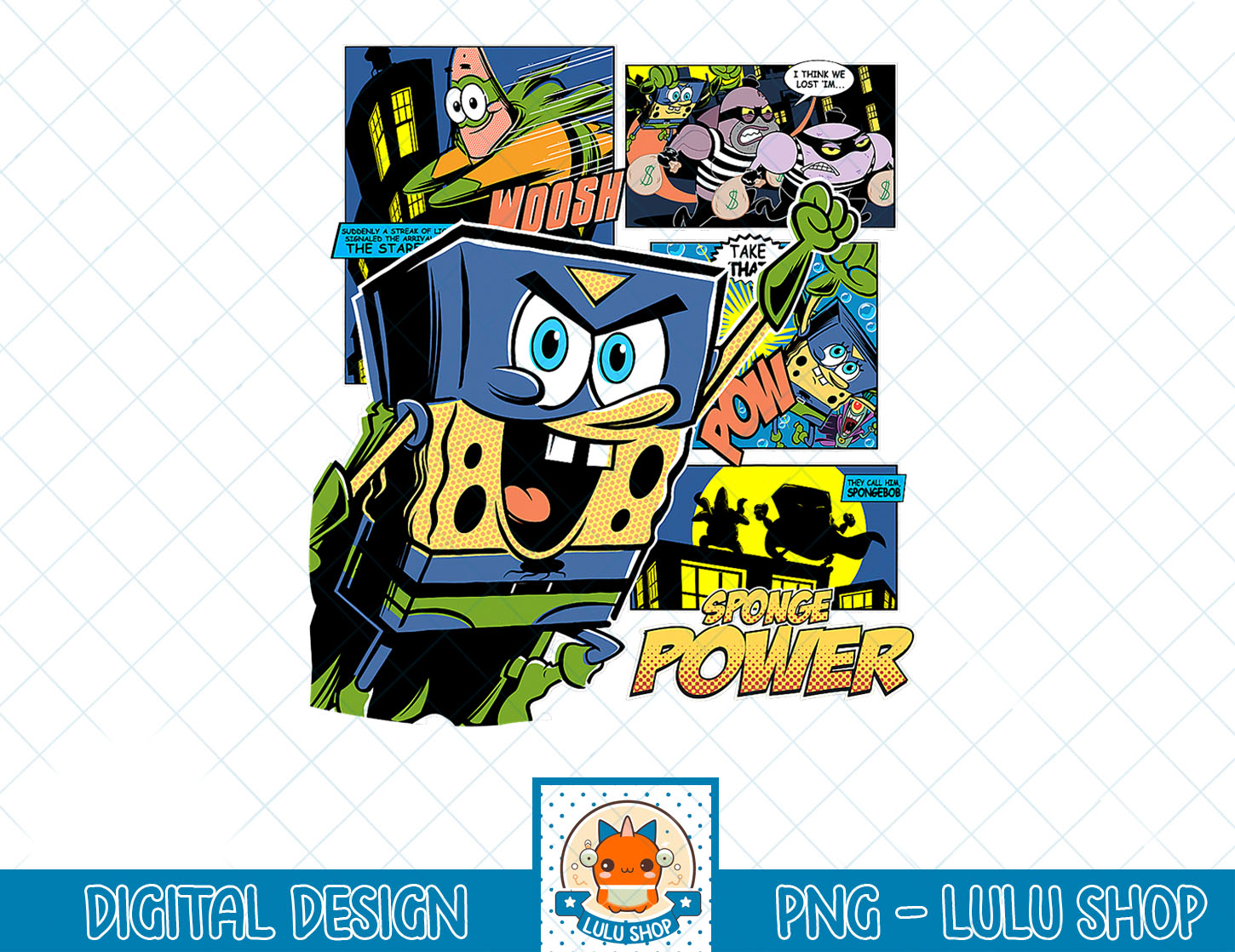 Sponge Power SpongeBob SquarePants T-Shirt.png | Inspire Uplift