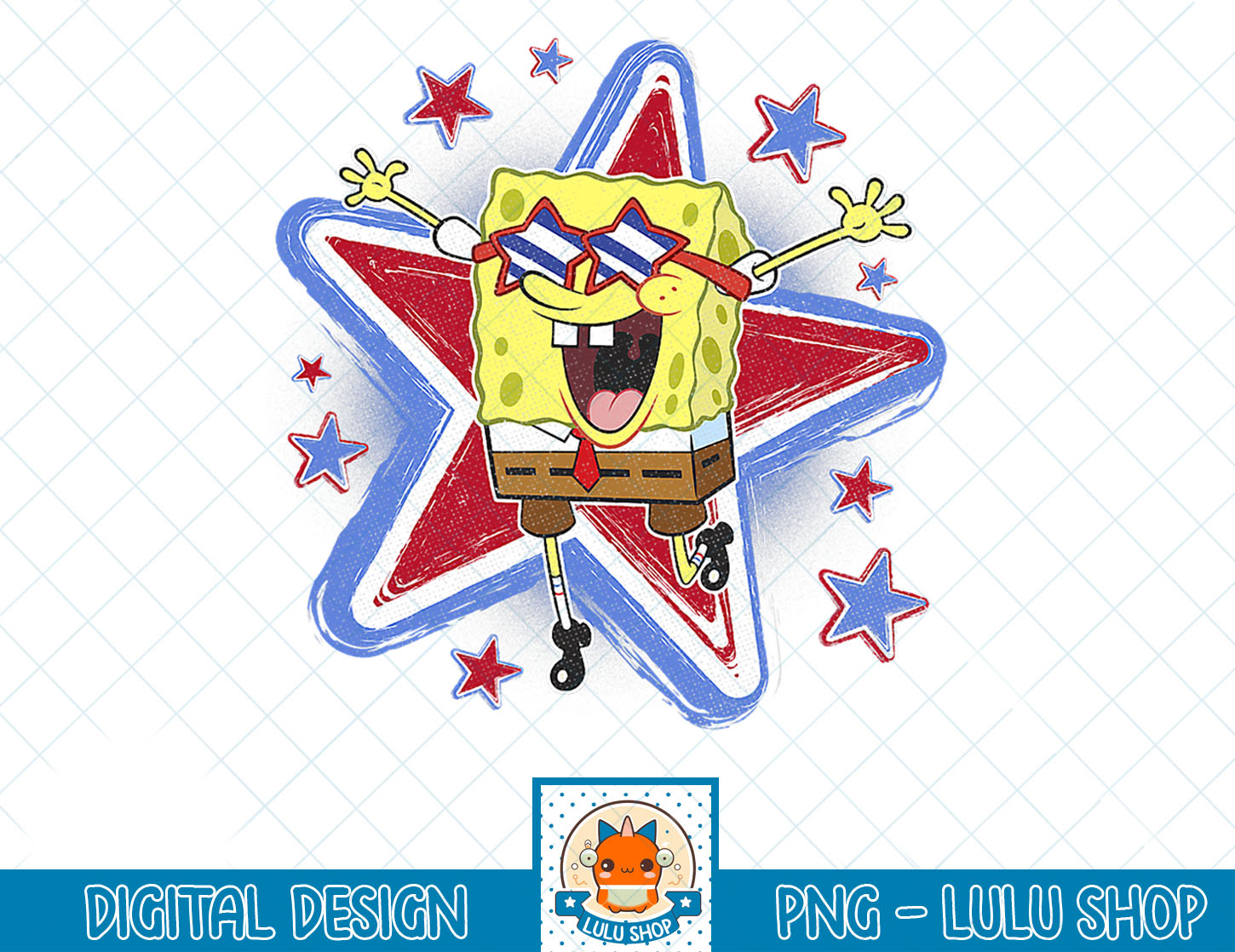 SpongeBob SquarePants 4th Of July SpongeBob Stars T-Shirt.pn - Inspire ...
