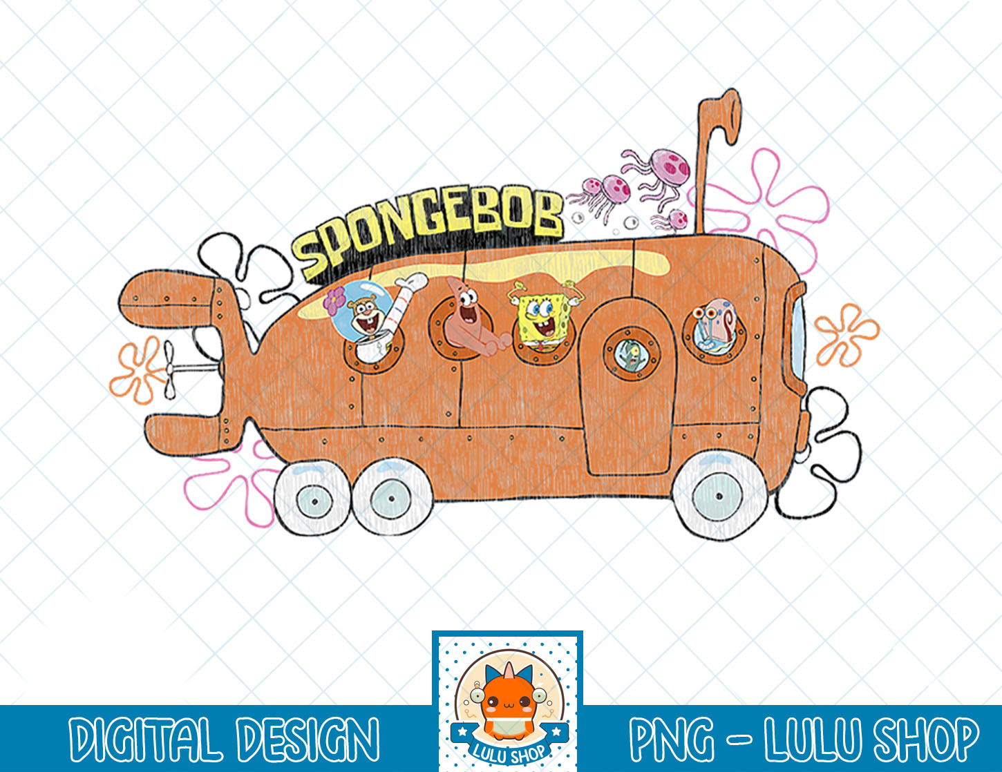 SpongeBob SquarePants Bikini Bottom Bus T-Shirt.png - Inspire Uplift