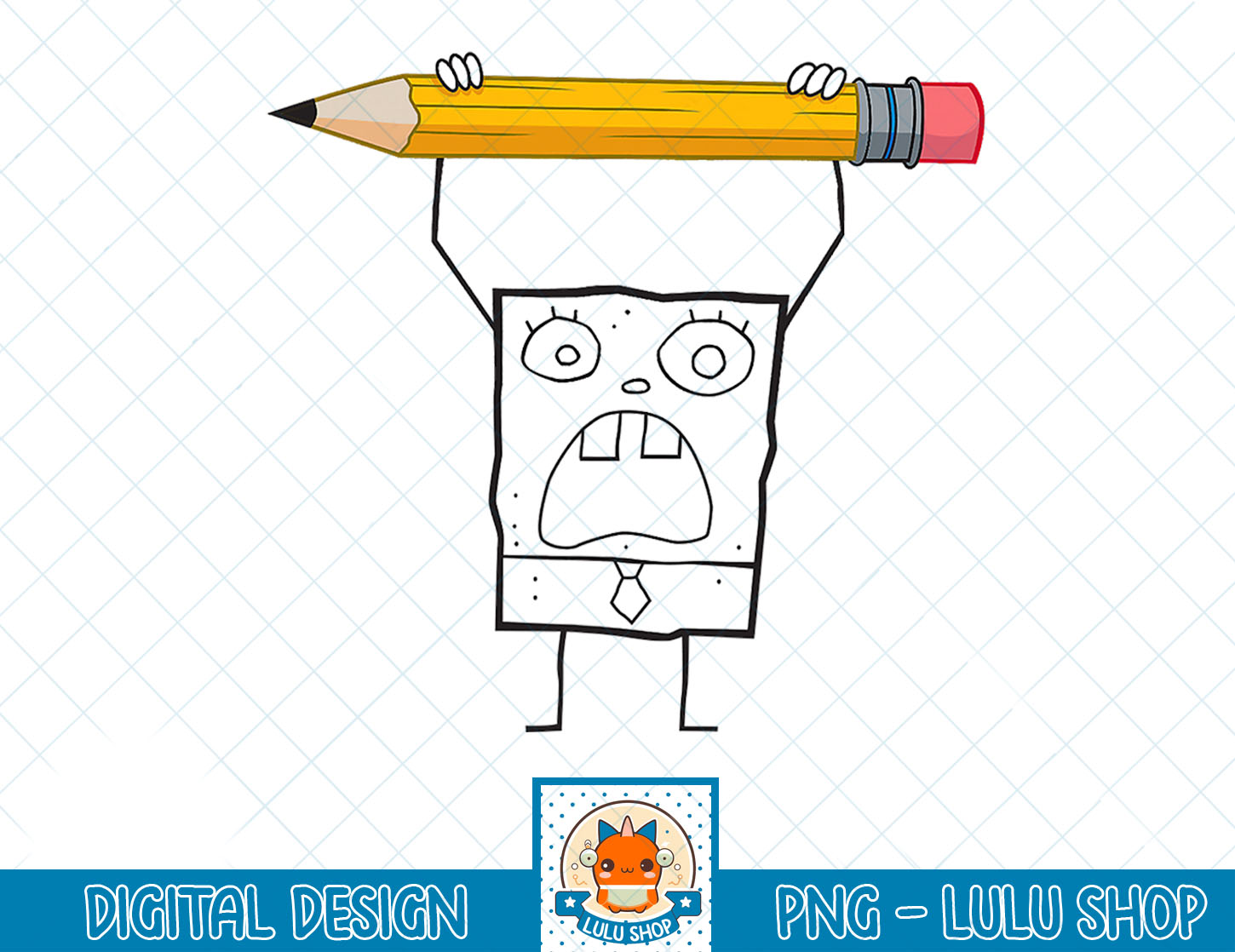 SpongeBob SquarePants DoodleBob Pencil Rage T-Shirt.png - Inspire Uplift
