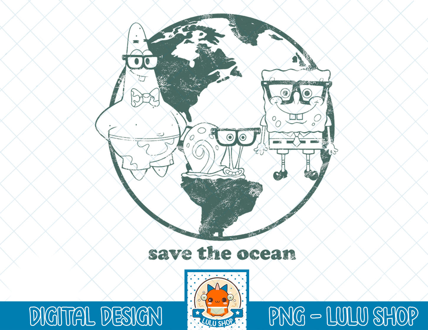 SpongeBob SquarePants Group Save The Ocean Earth Day Text T- | Inspire ...