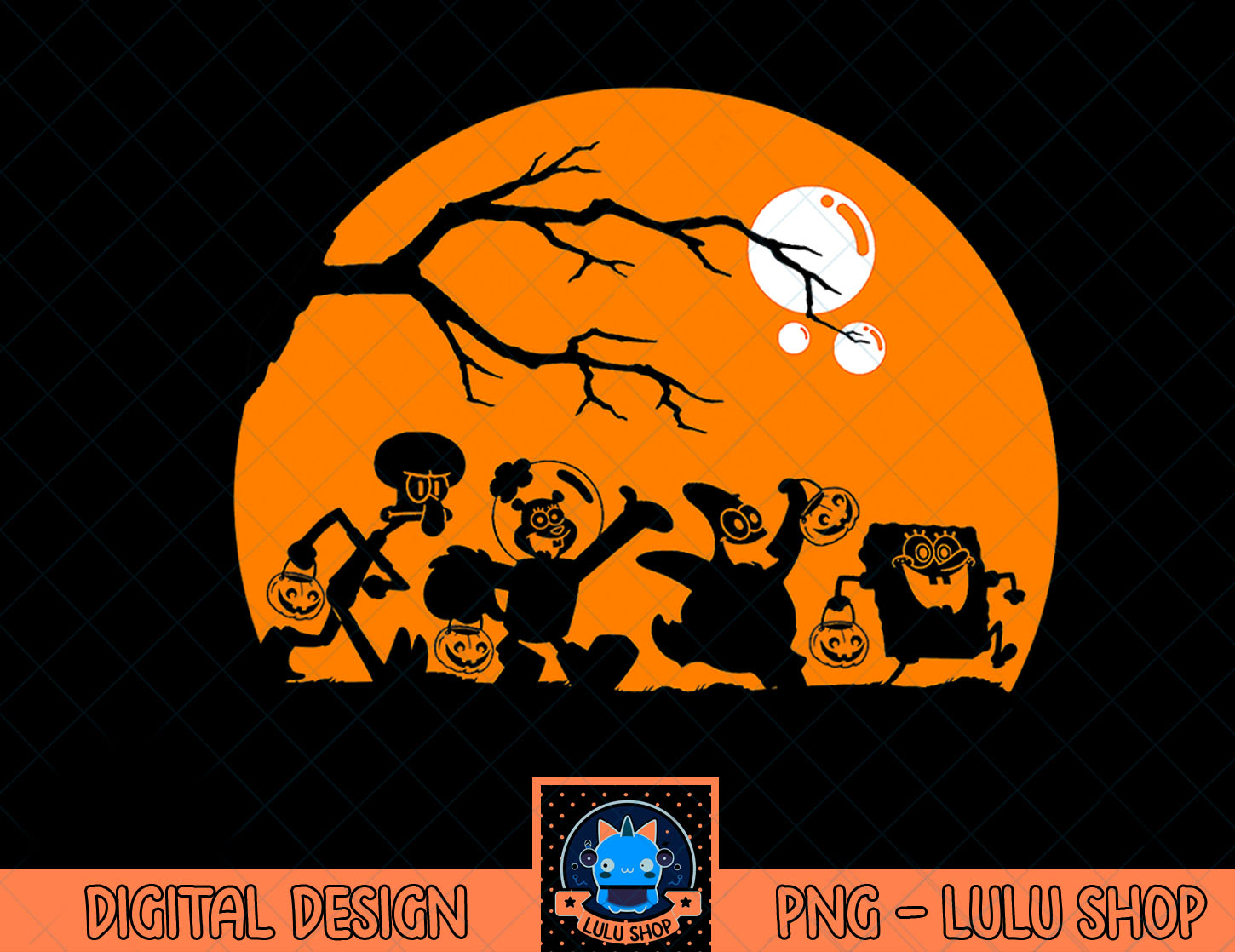 Spongebob Squarepants Halloween Group Shot Poster T-Shirt.pn - Inspire ...