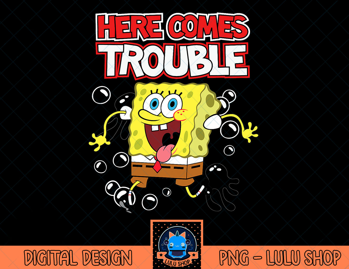 SpongeBob SquarePants Here Comes Trouble T-Shirt.png - Inspire Uplift