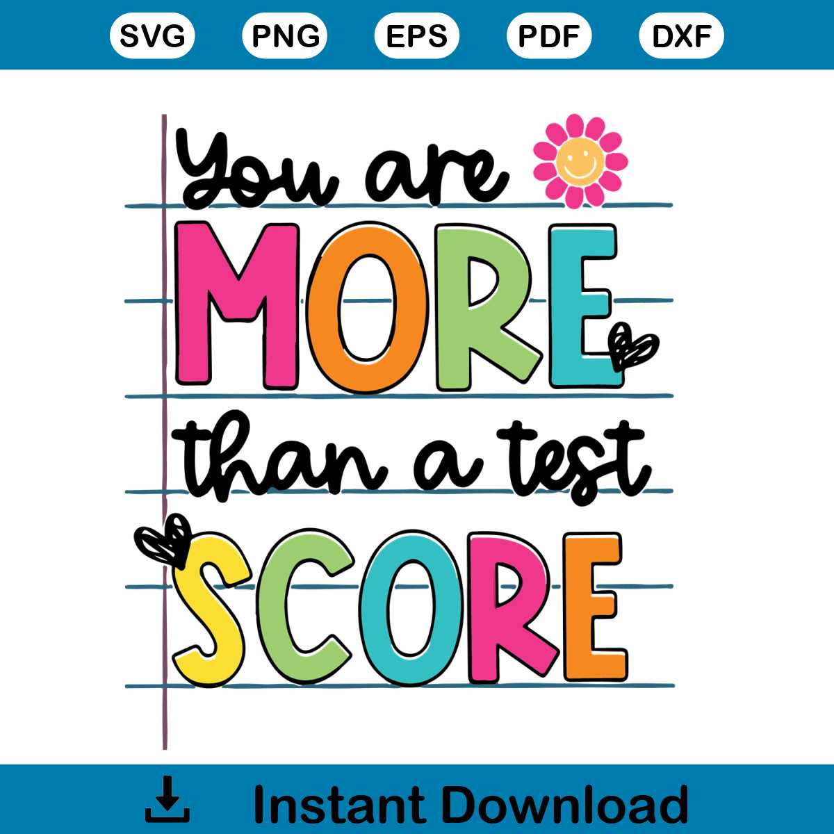 You Are More Than A Test Score SVG Teacher Gift File For Cri | Inspire ...