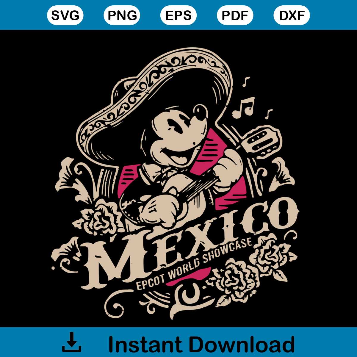 Mexico Mickey Minnie Epcoy World Showcase SVG File For Cricu - Inspire ...