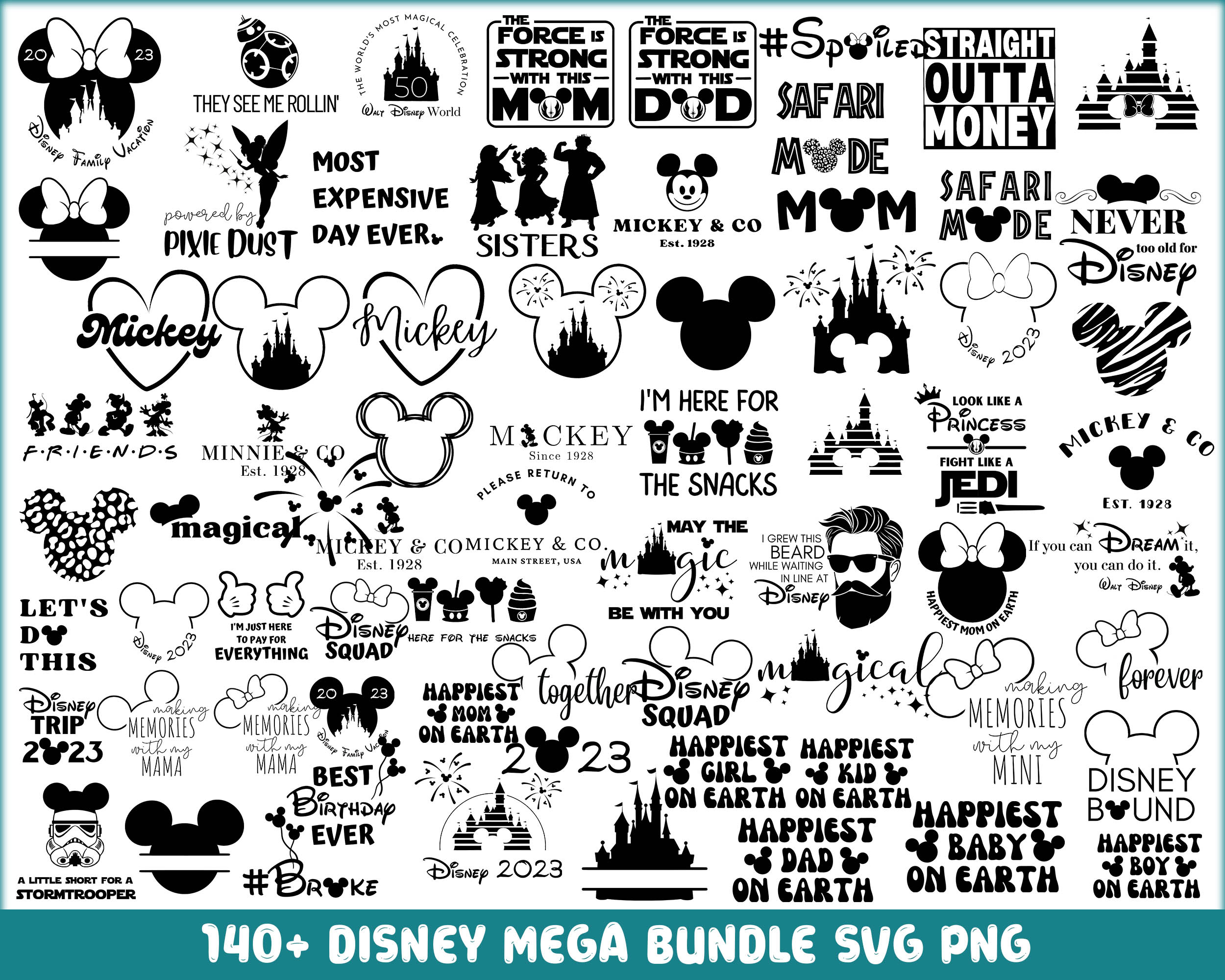 Disney Mega Bundle SVG PNG | Inspire Uplift