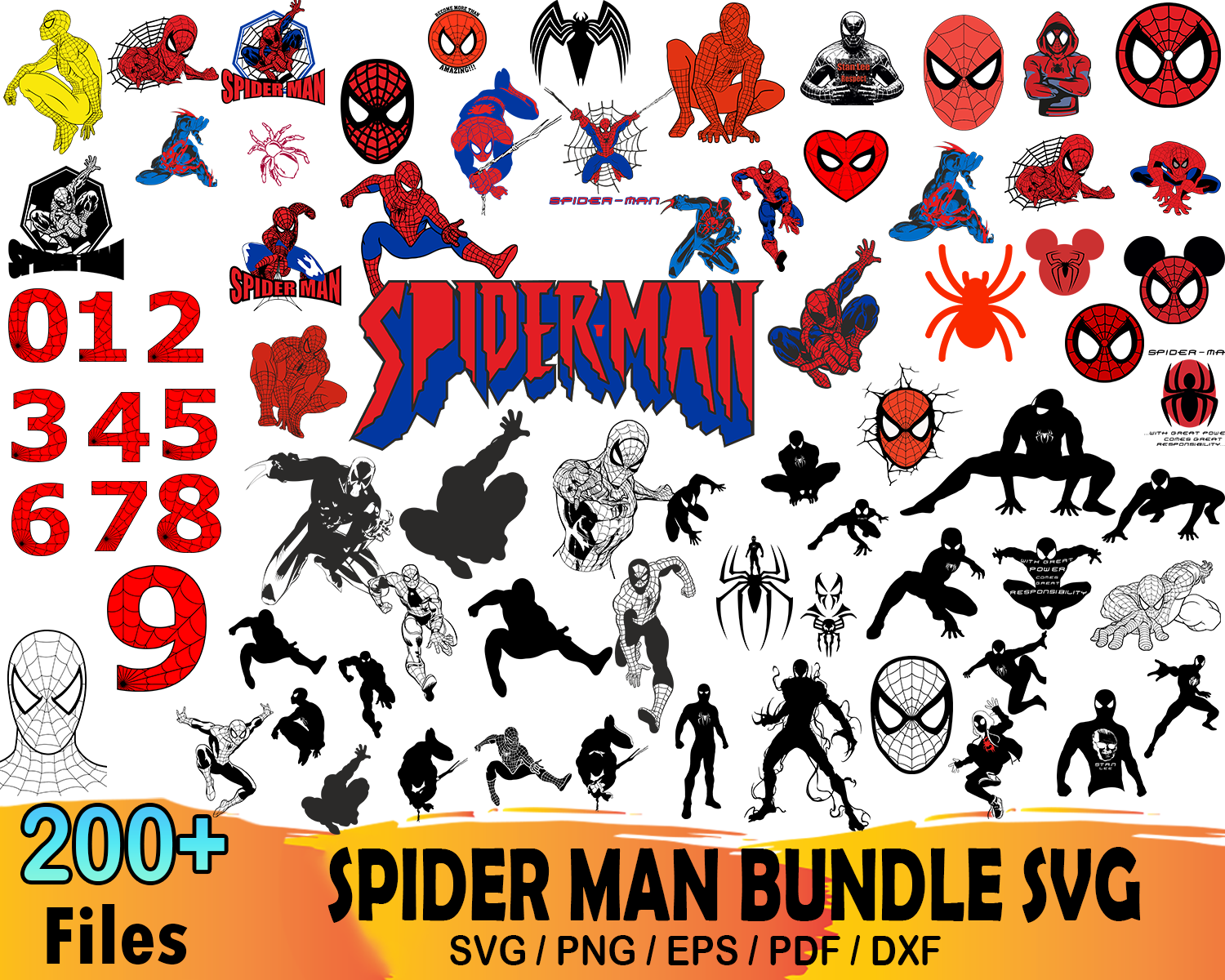 200 Spider Man Bundle Svg, Marvel Svg, Super Hero Svg - Inspire Uplift