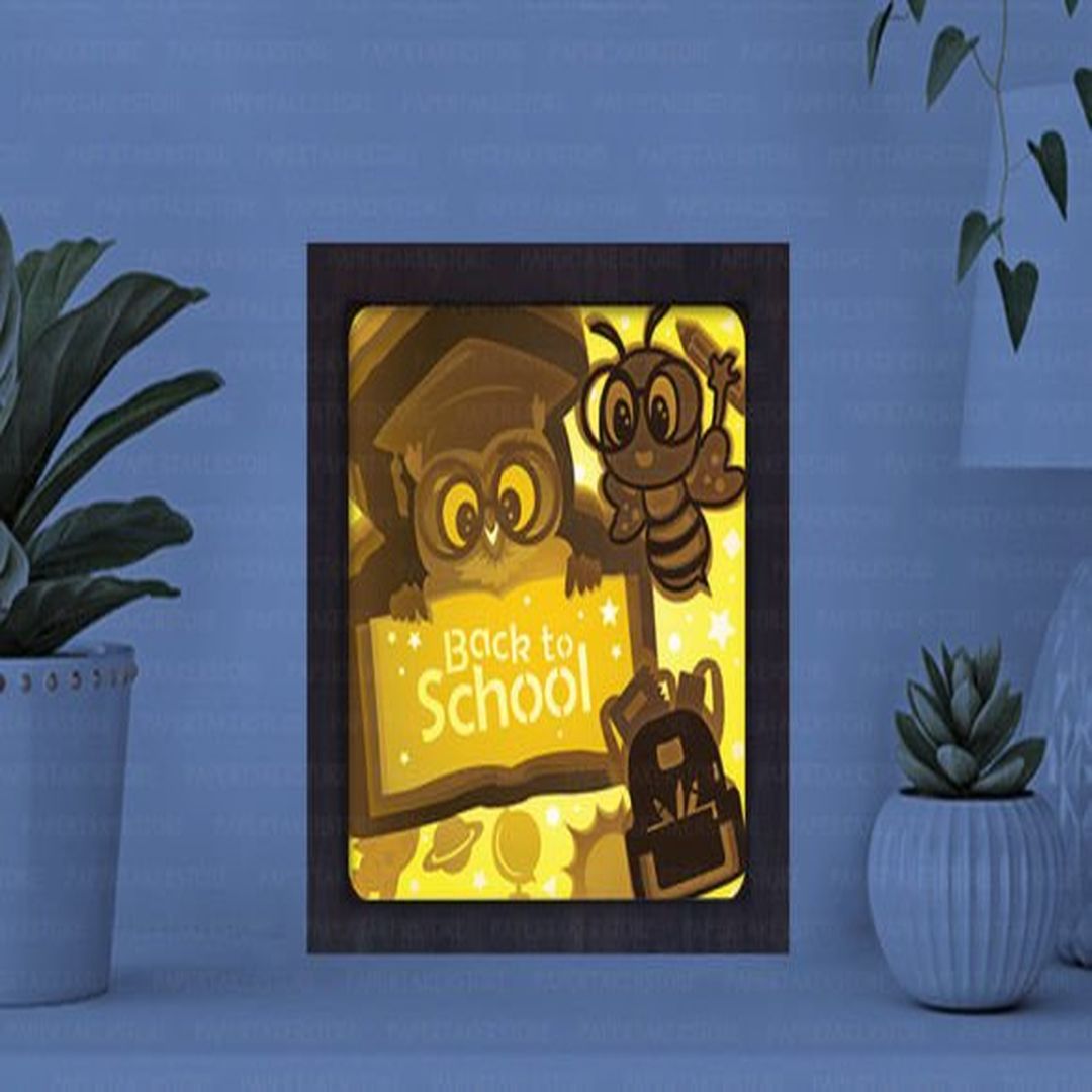 Back to School Paper Cut Light Box - Inspire Uplift
