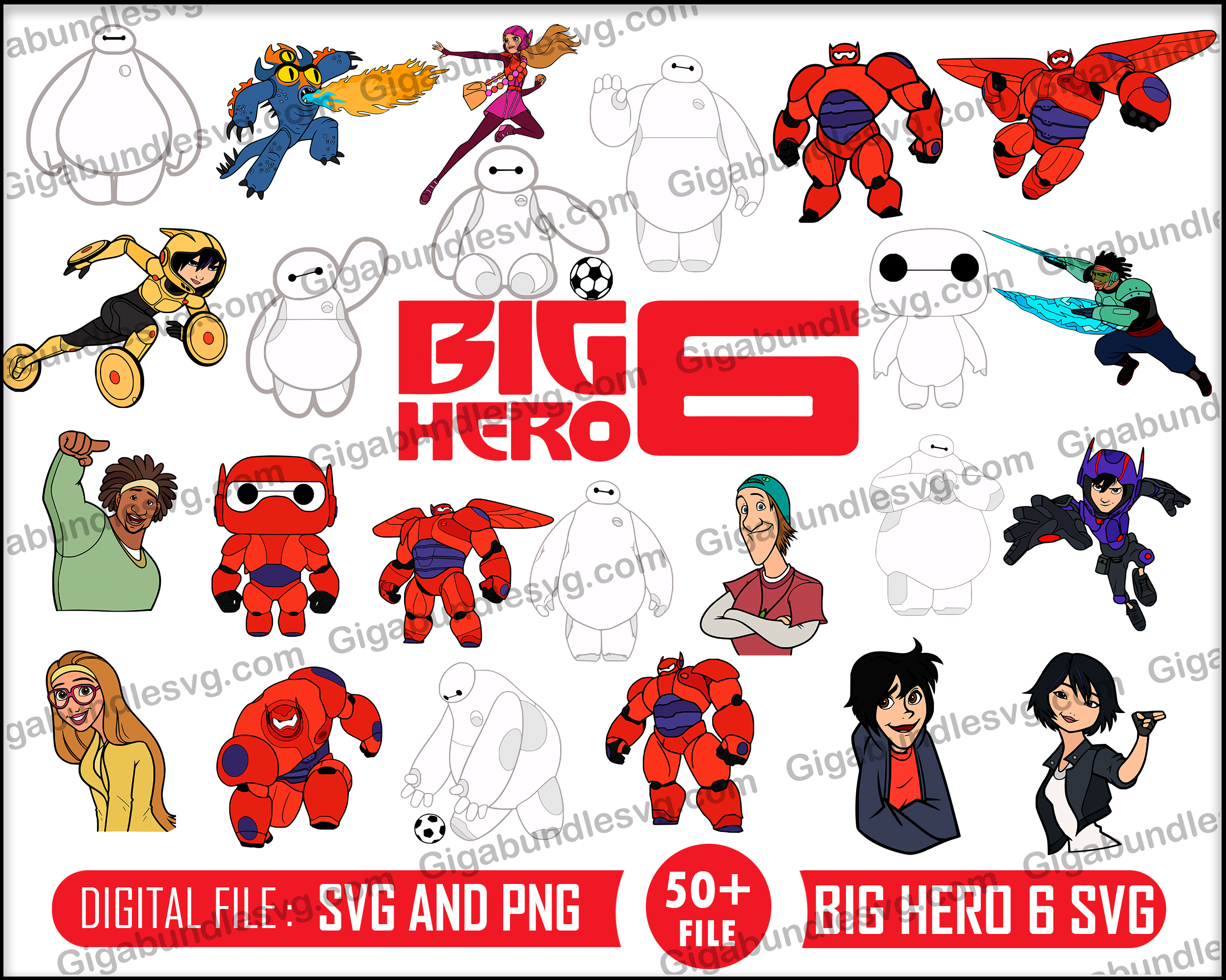 Big Hero 6 PNG Bundle, Big Hero 6 PNG, Big Hero 6 Clipart, B | Inspire Uplift