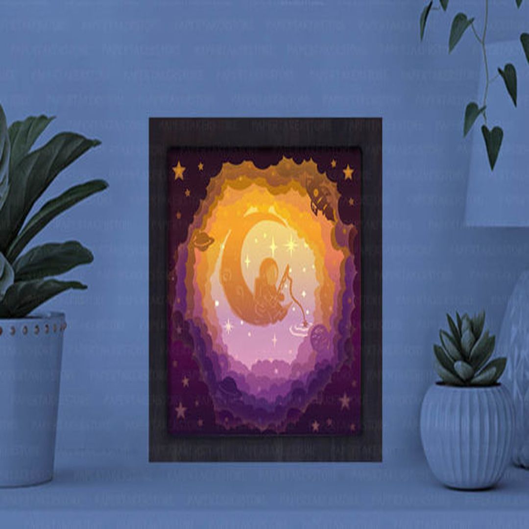 Spaceman Cosmonaut Paper Cut Light Box | Inspire Uplift