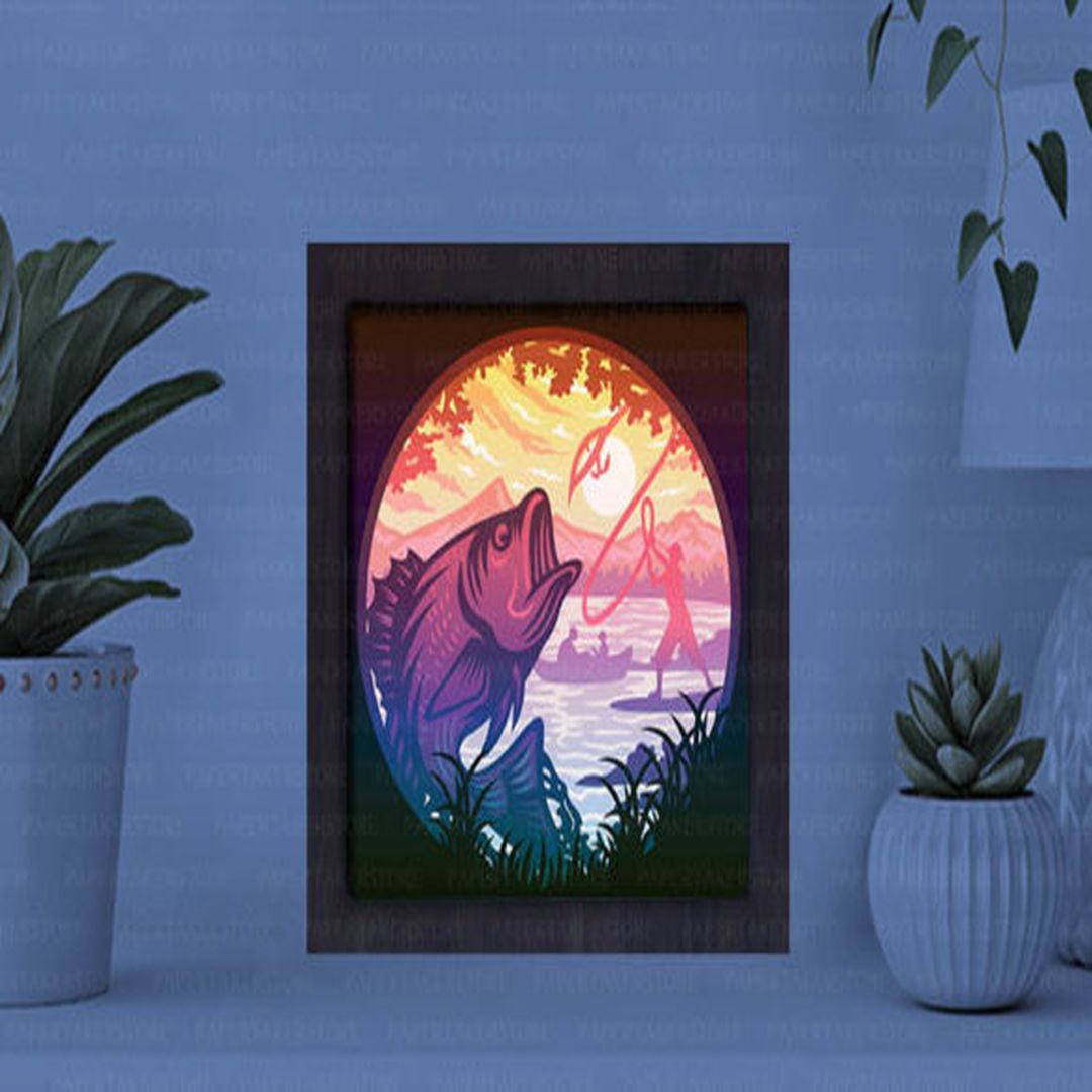 Fishing Paper Cut Light Box | Inspire Uplift