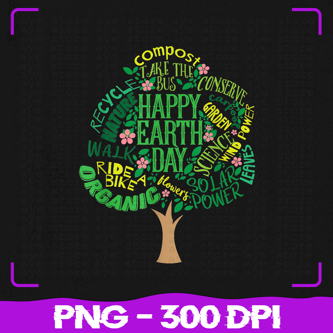 Happy Earth Day 2023 png, Cute Tree Drawing PNG, Sublimation | Inspire ...