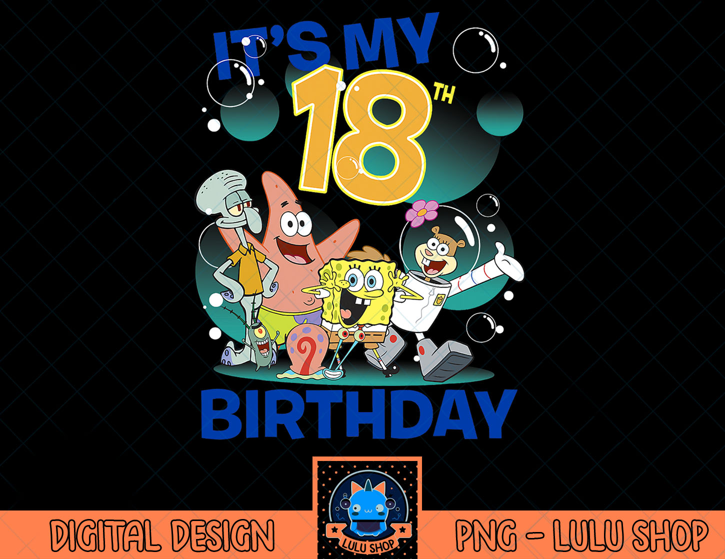 SpongeBob SquarePants It's My 18th Birthday Group Shot T-Shi - Inspire ...