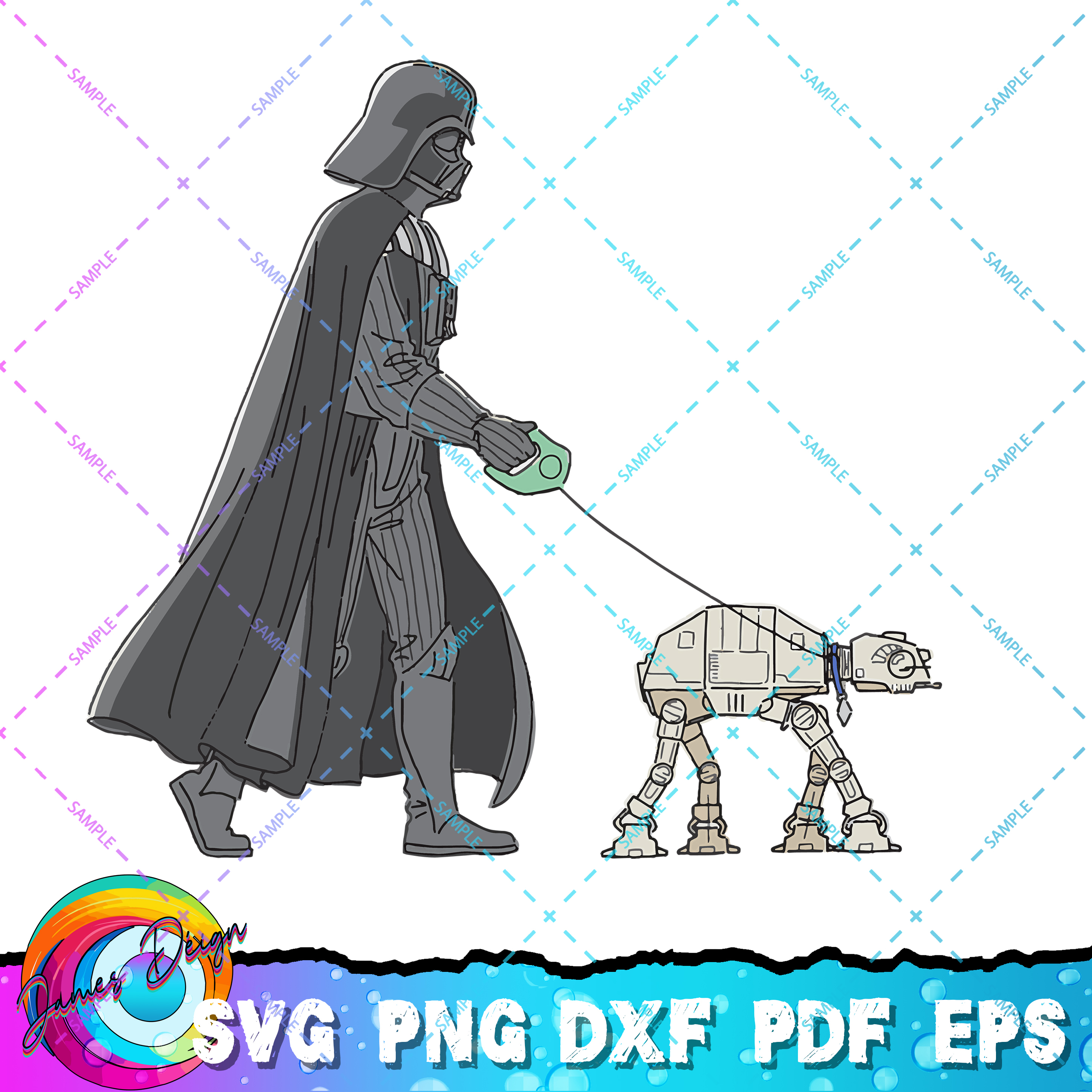 Star Wars Darth Vader AT-AT Walker PNG, SVG, Sublimation Des | Inspire ...