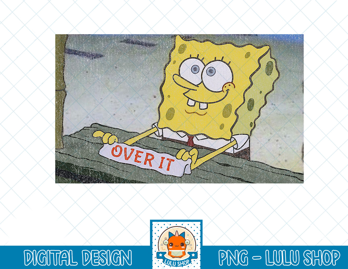 SpongeBob SquarePants Over It Portrait T-Shirt.png - Inspire Uplift