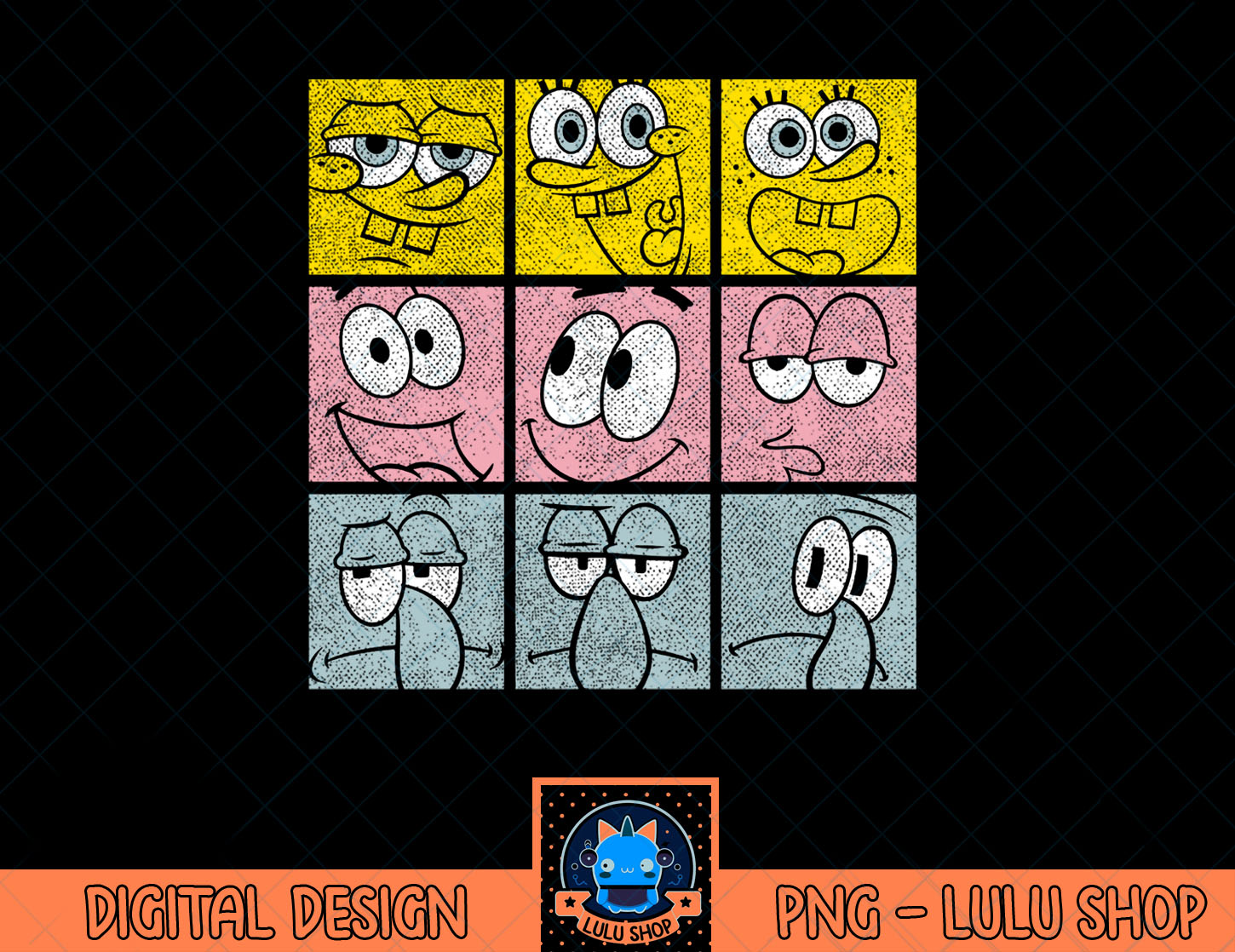 SpongeBob SquarePants Patrick Squidward Expressions Sweatshi - Inspire ...