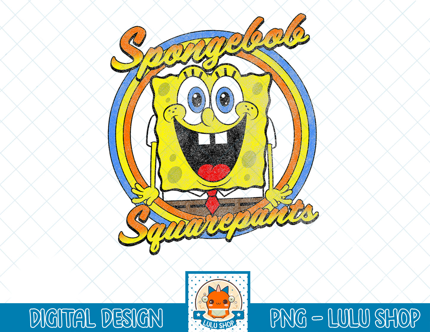 SpongeBob SquarePants Retro Rainbow Portrait T-Shirt.png | Inspire Uplift