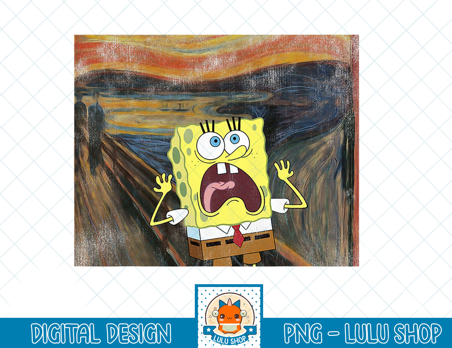 SpongeBob SquarePants Scream Painting T-Shirt.png - Inspire Uplift