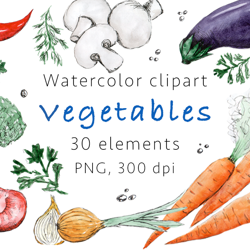 Vegetables Watercolor clipart, PNG | Inspire Uplift