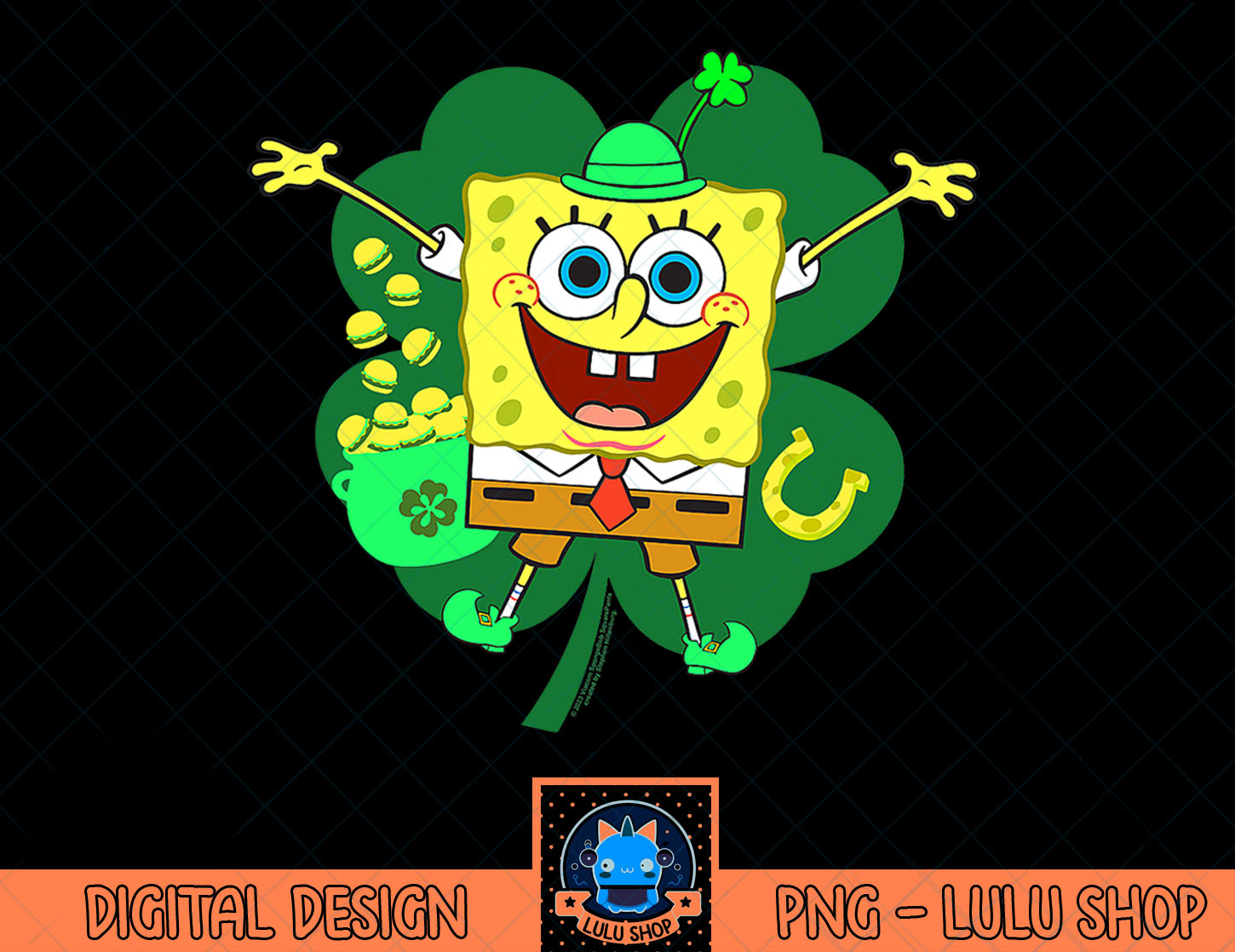 SpongeBob SquarePants St. Patrick's Day Four Leaf Clover T-S - Inspire ...