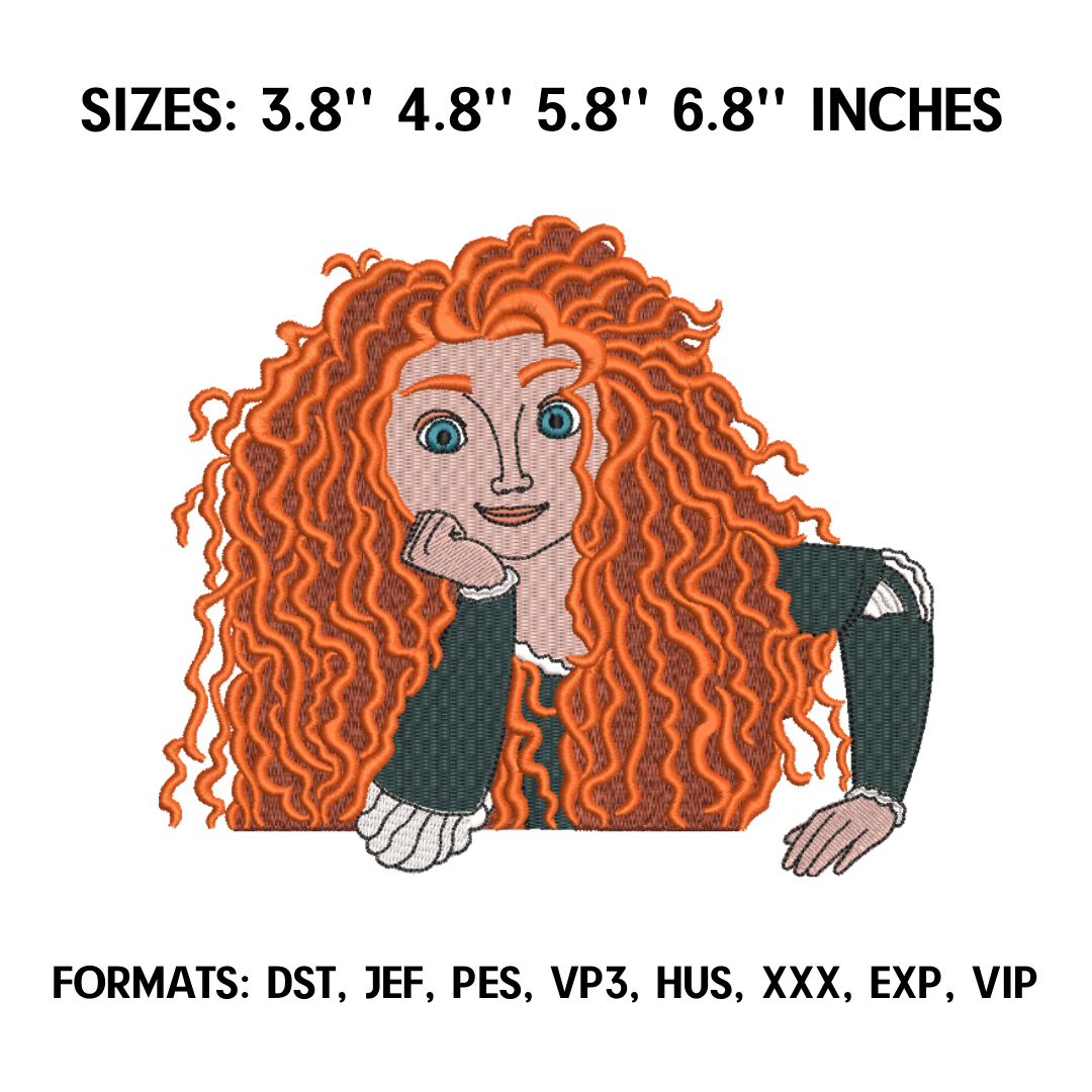 Merida Embroidery Design File, Brave Anime Embroidery Design | Inspire ...
