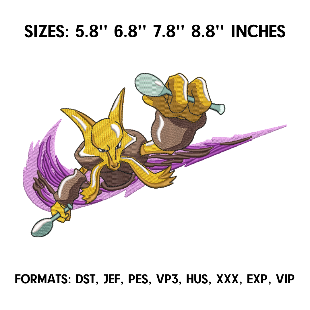 Alakazam Embroidery Design File, Pokemon Anime Embroidery De - Inspire ...