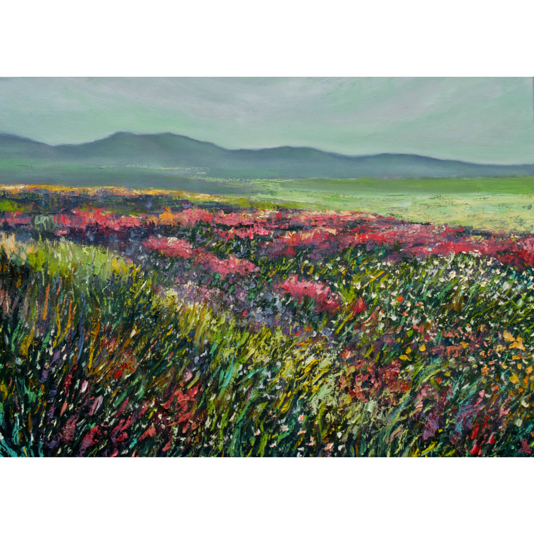 Meadow Painting Wildflowers Original Art Impressionist Art | Inspire Uplift