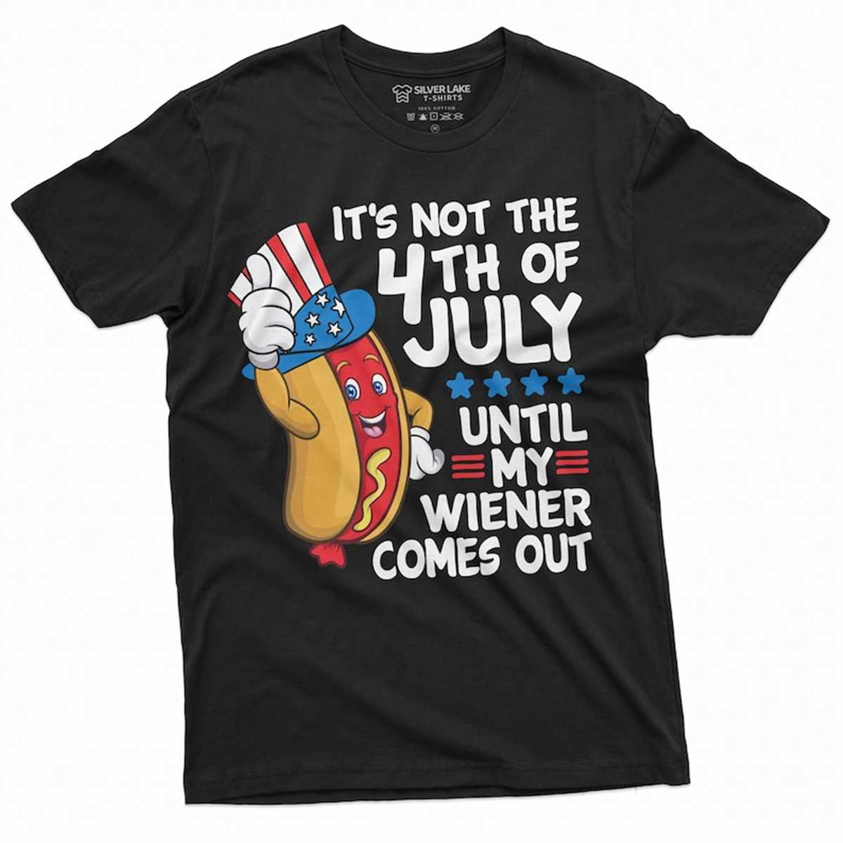 4th of July Funny Wiener T-shirt Partying Grilling Fourth Hu - Inspire ...