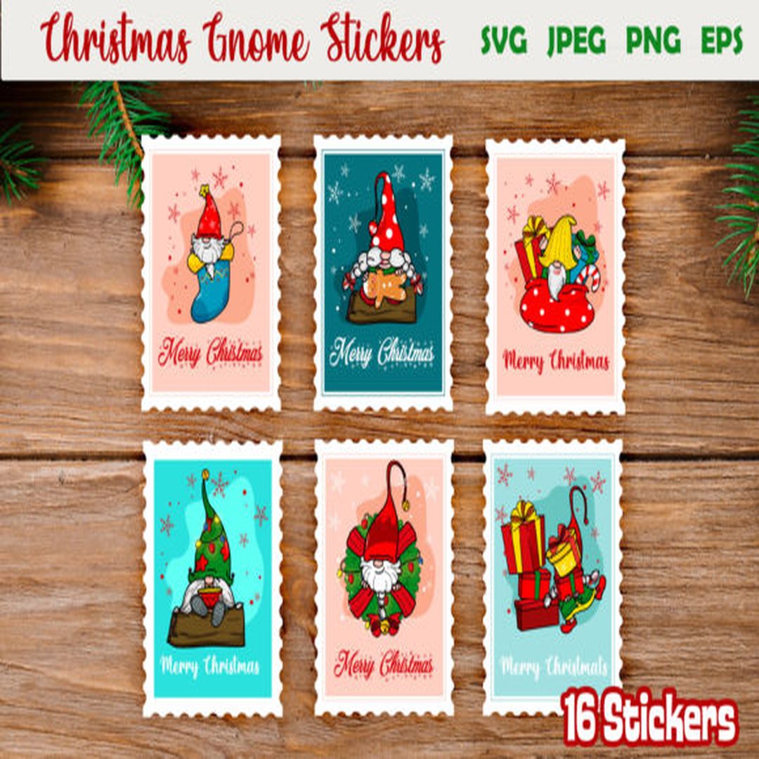 Christmas GNOME 16 Stickers Bundle SVG | Inspire Uplift