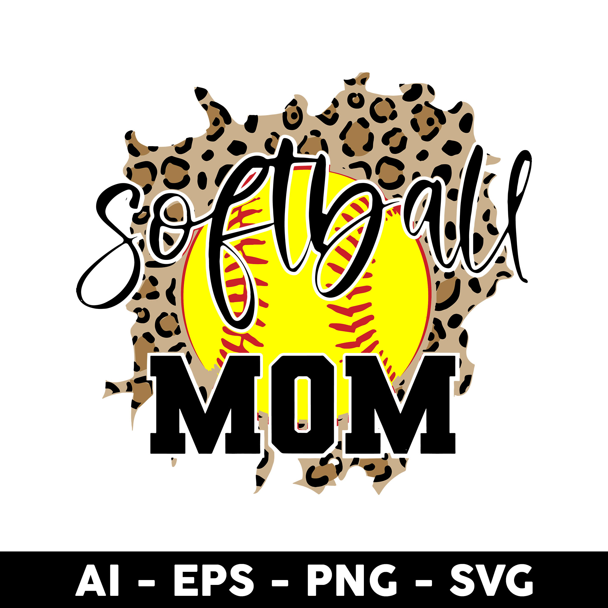 Leopard Softball Mom Svg, Leopard Mom Svg, Mother's Day Svg, | Inspire ...