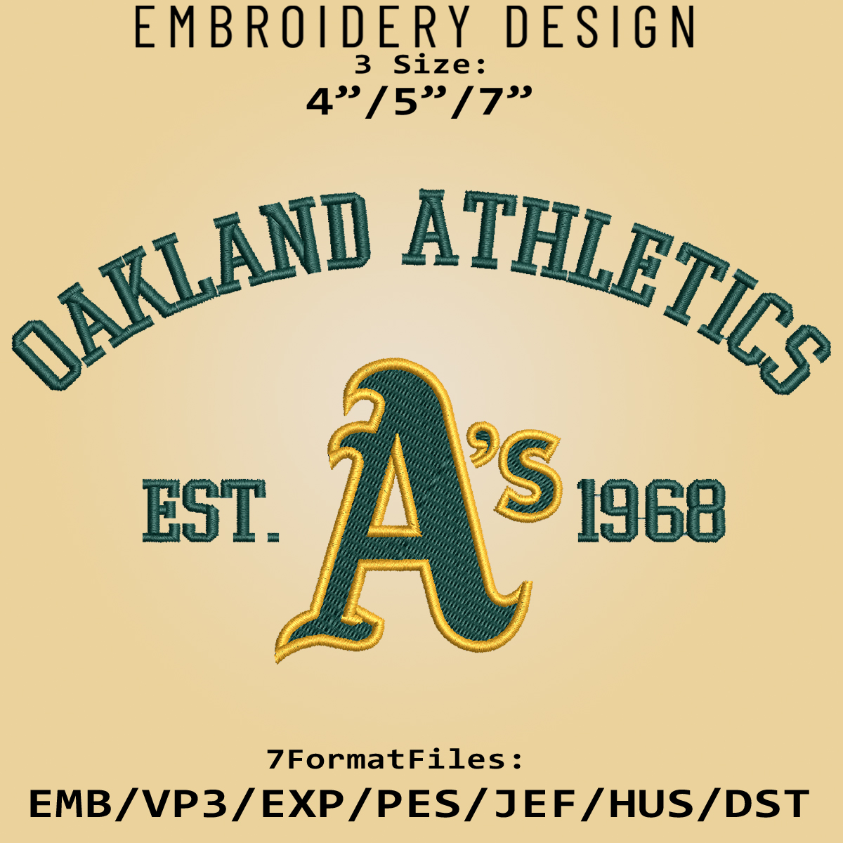 Oakland Athletics Embroidery Designs, MLB Logo Embroidery Fi | Inspire ...