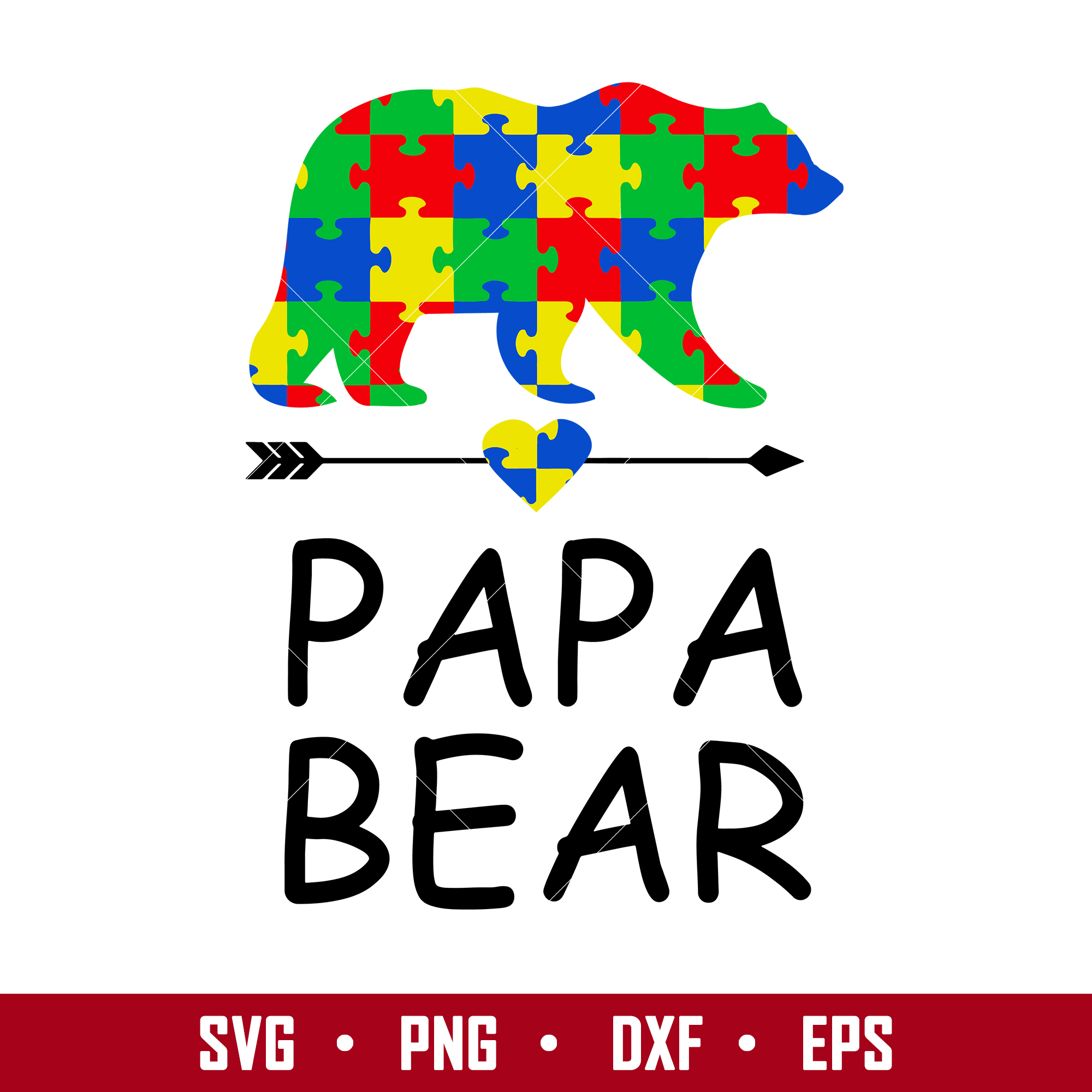 Autism Papa Bear Svg, Father's Day Svg, Png Dxf Eps Digital | Inspire ...