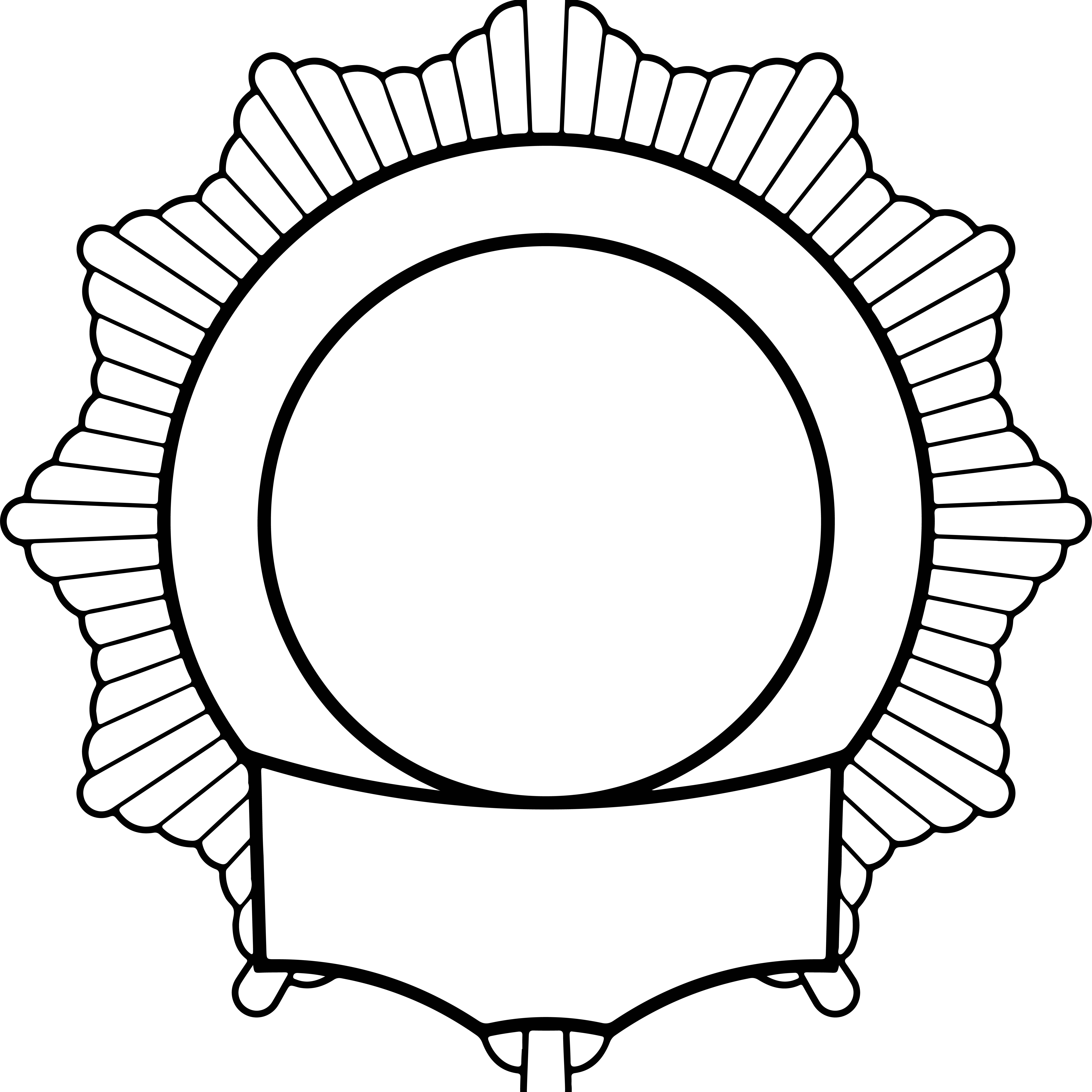 Blank_Badge 4 outline template Black white vector outline or | Inspire ...