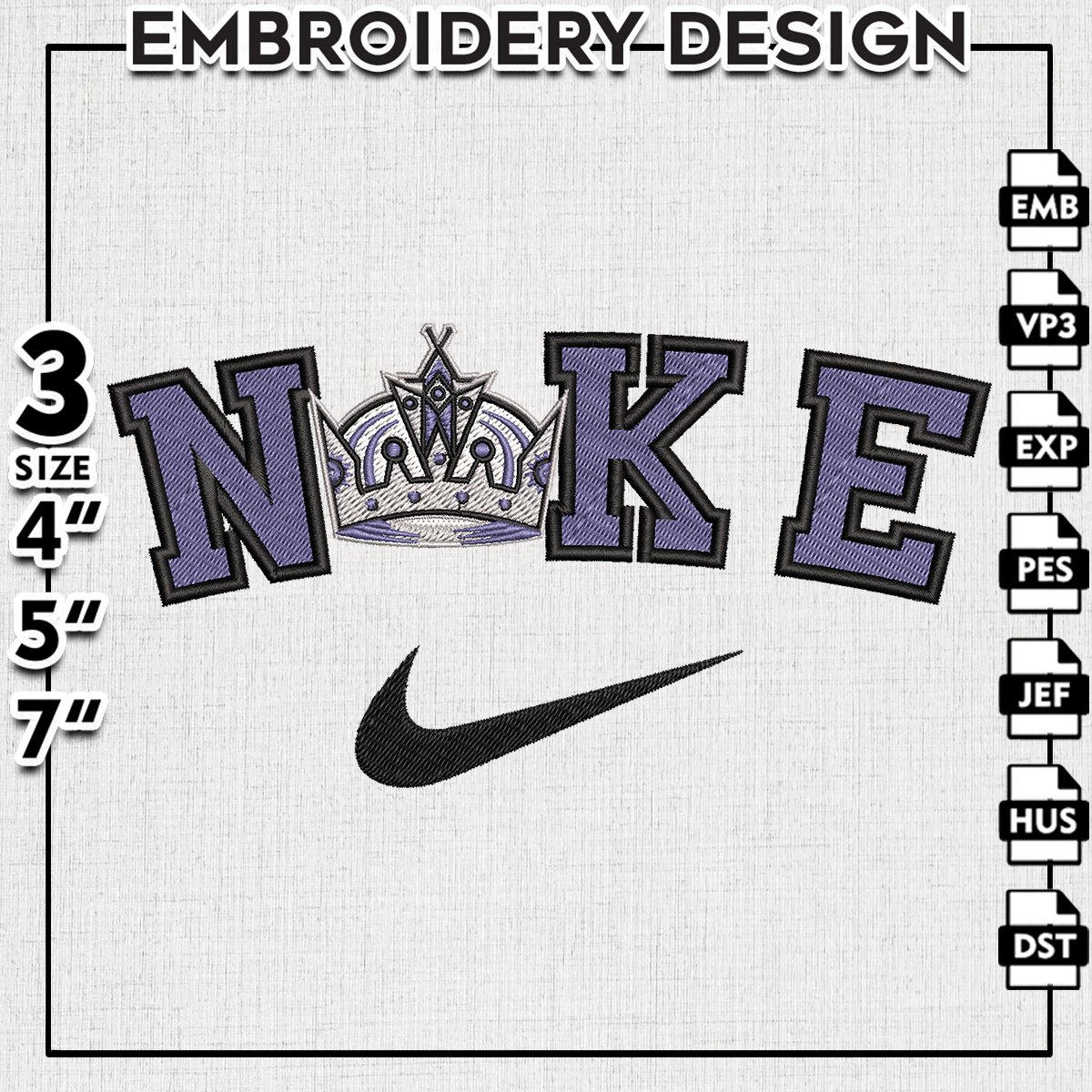 Los Angeles Kings Embroidery Designs, NHL Logo Embroidery, N | Inspire ...