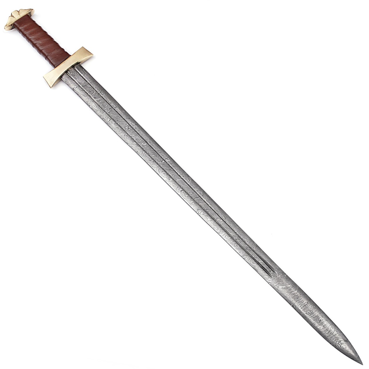 Golden High Strike Damascus Steel Battle Viking Sword, Hunti | Inspire ...