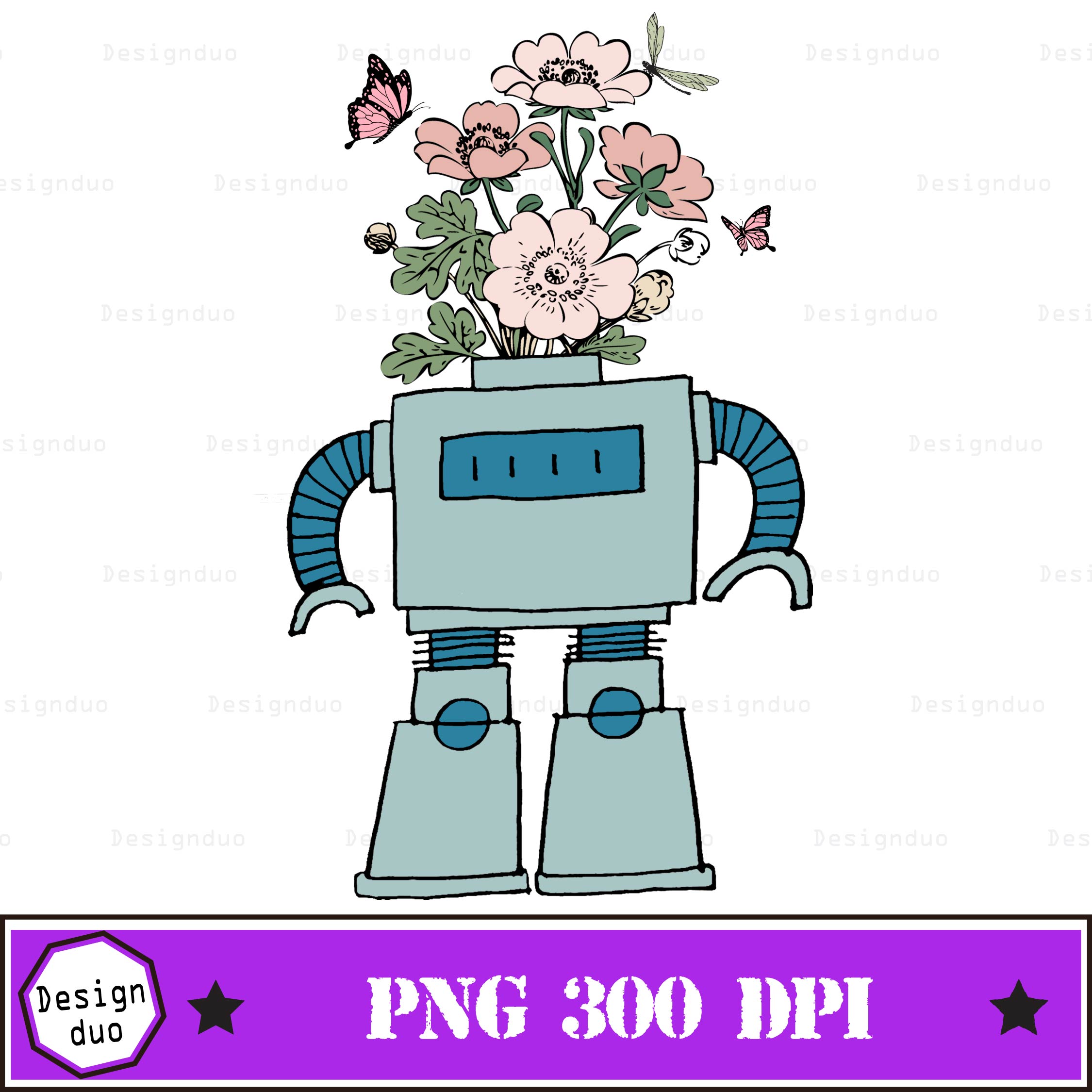 Robot Wildflowers Sublimation | Inspire Uplift