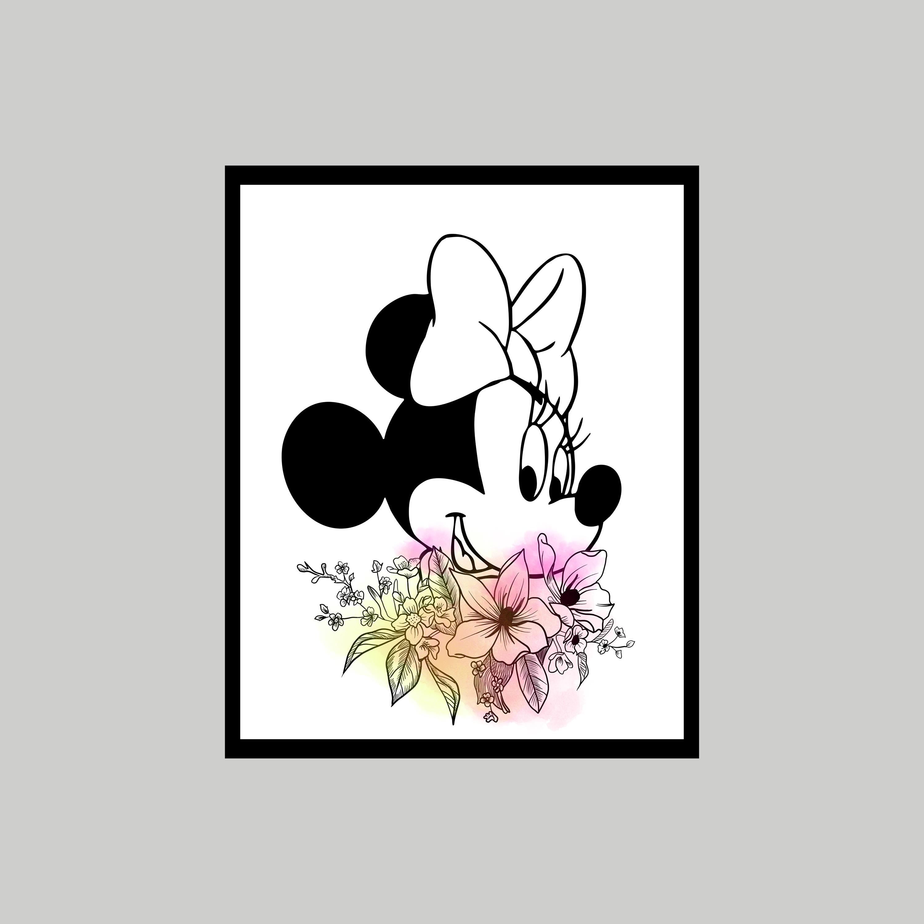 Minnie Mouse Disney Art Print Digital Files decor nursery ro | Inspire ...