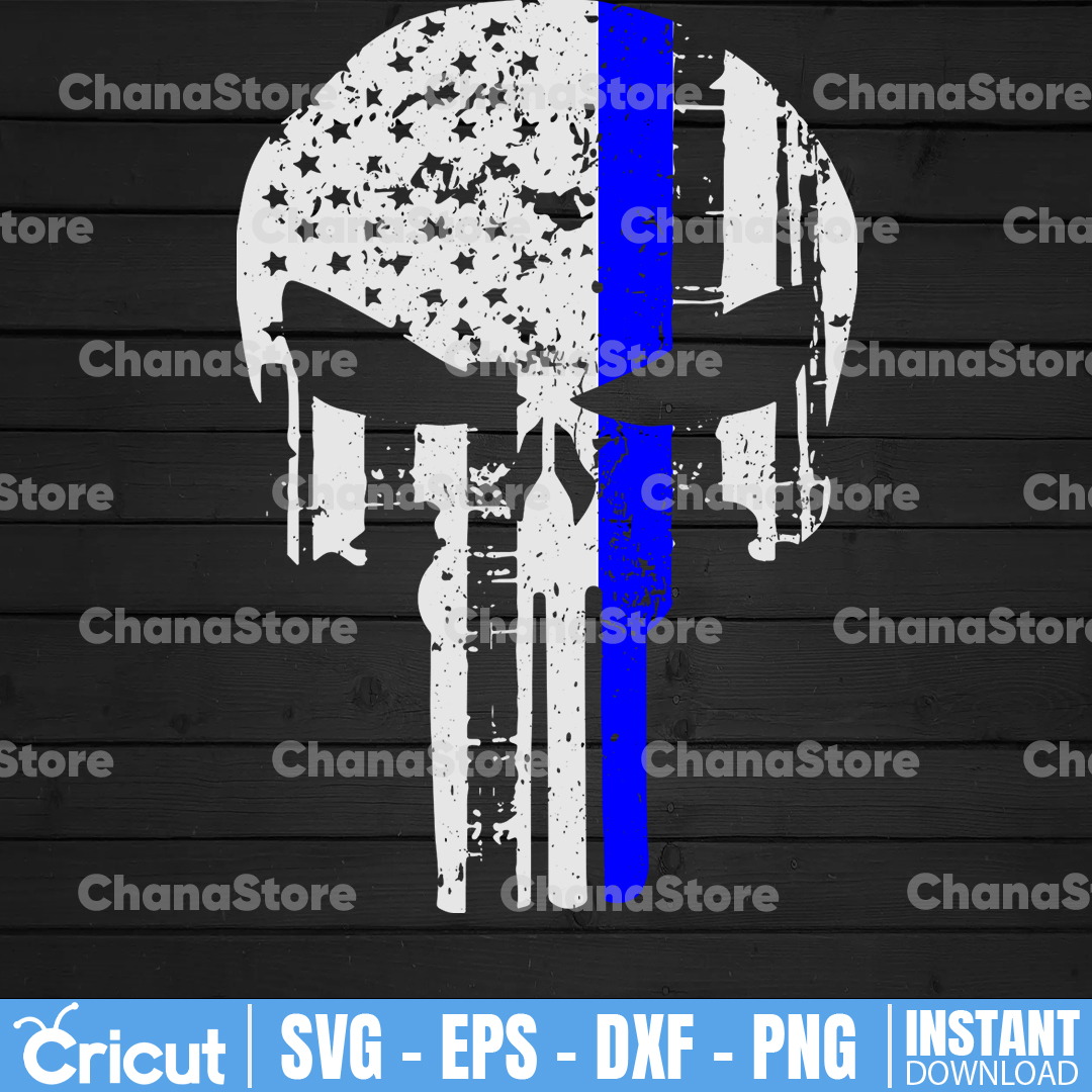 Police Skull thin blue line svg, Police Thin Blue Line SVG | | Inspire ...